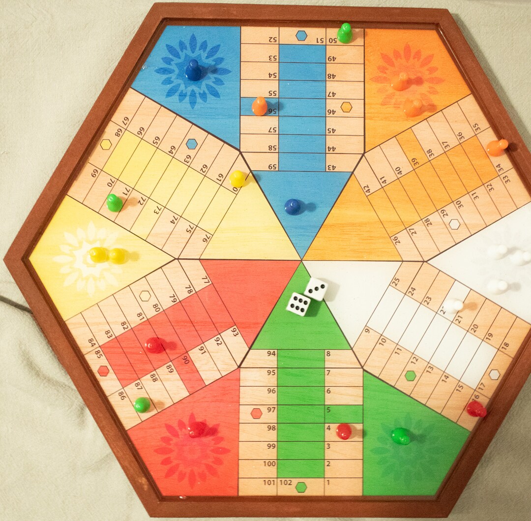 Parcheesi Board for 6 Players - ORIGINAL CLASSIC BOARD. Hand Made With ...