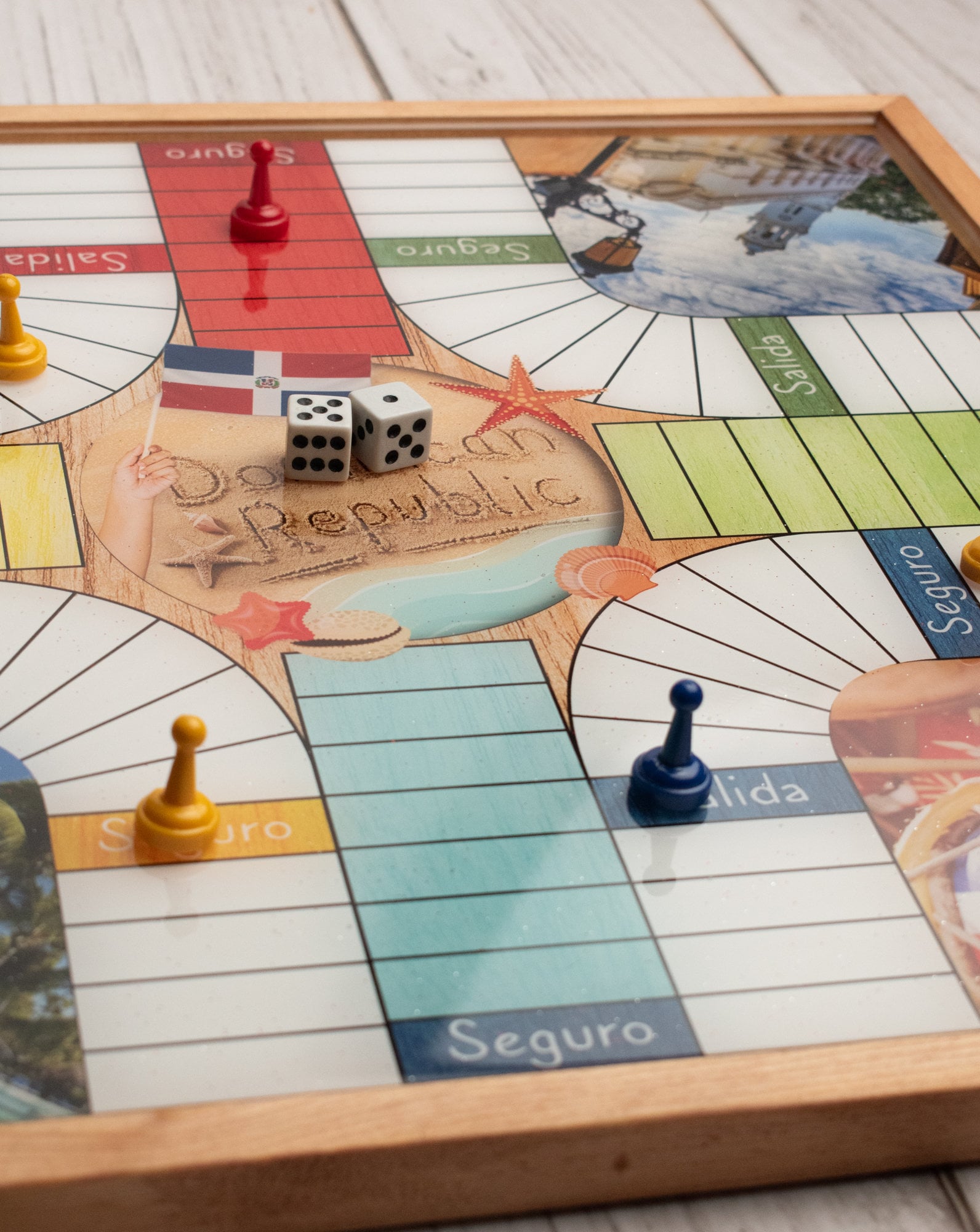 Parcheesi Board for 4 Players - DOMINICAN REPUBLIC BOARD. Hand Made ...