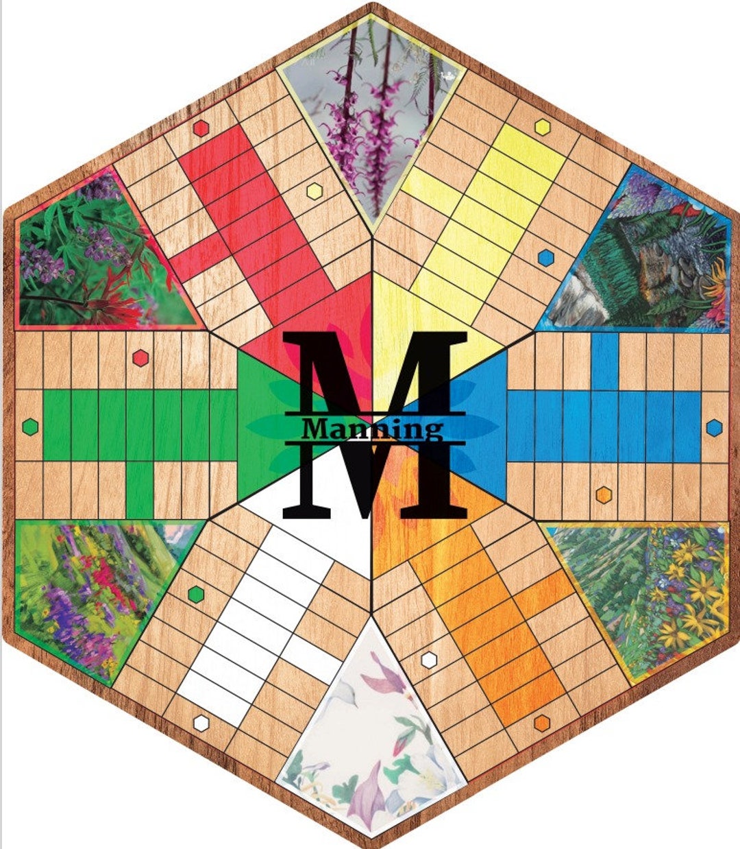 Parcheesi Board for 6 Players - CUSTOM BOARD. You Choose Your Own ...