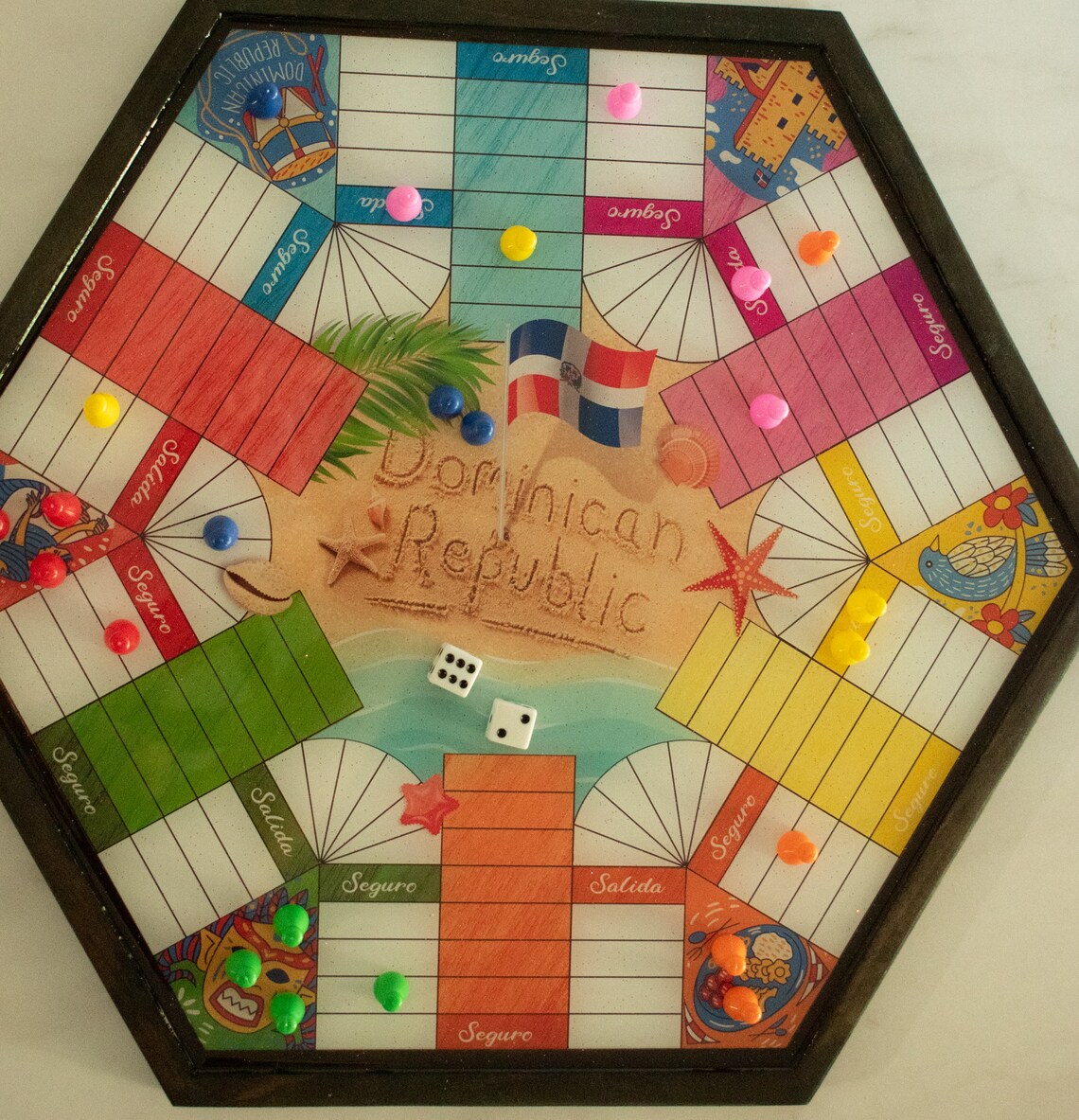 Parcheesi Board for 6 Players Dominican Republic Board. Hand - Etsy