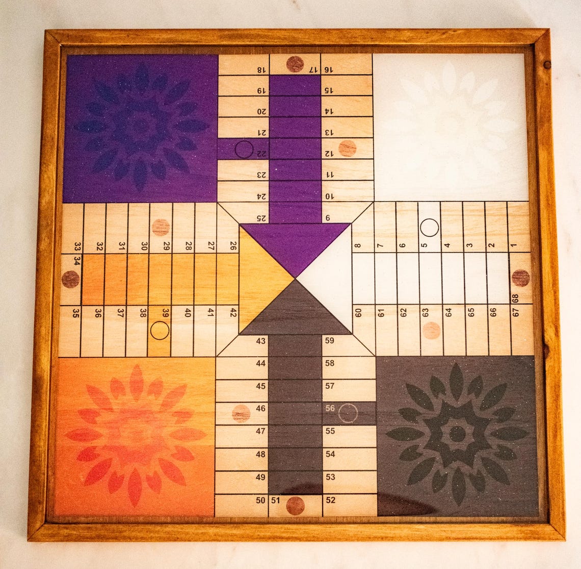 Parcheesi Board for 4 Players - COLOMBIA BOARD. Hand Made With Wood ...