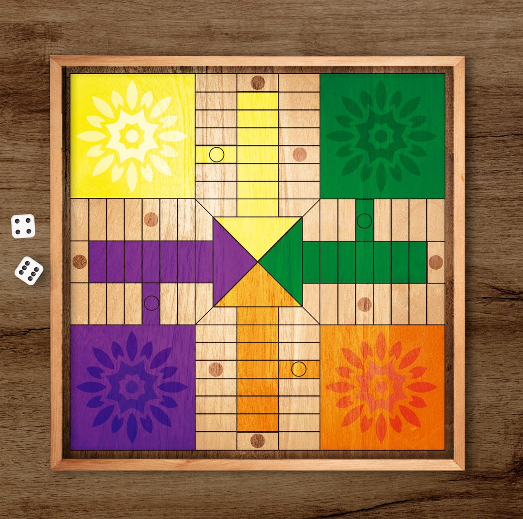 Handmade Wooden Parcheesi Board Game: Classic Family Fun Game. Finished ...