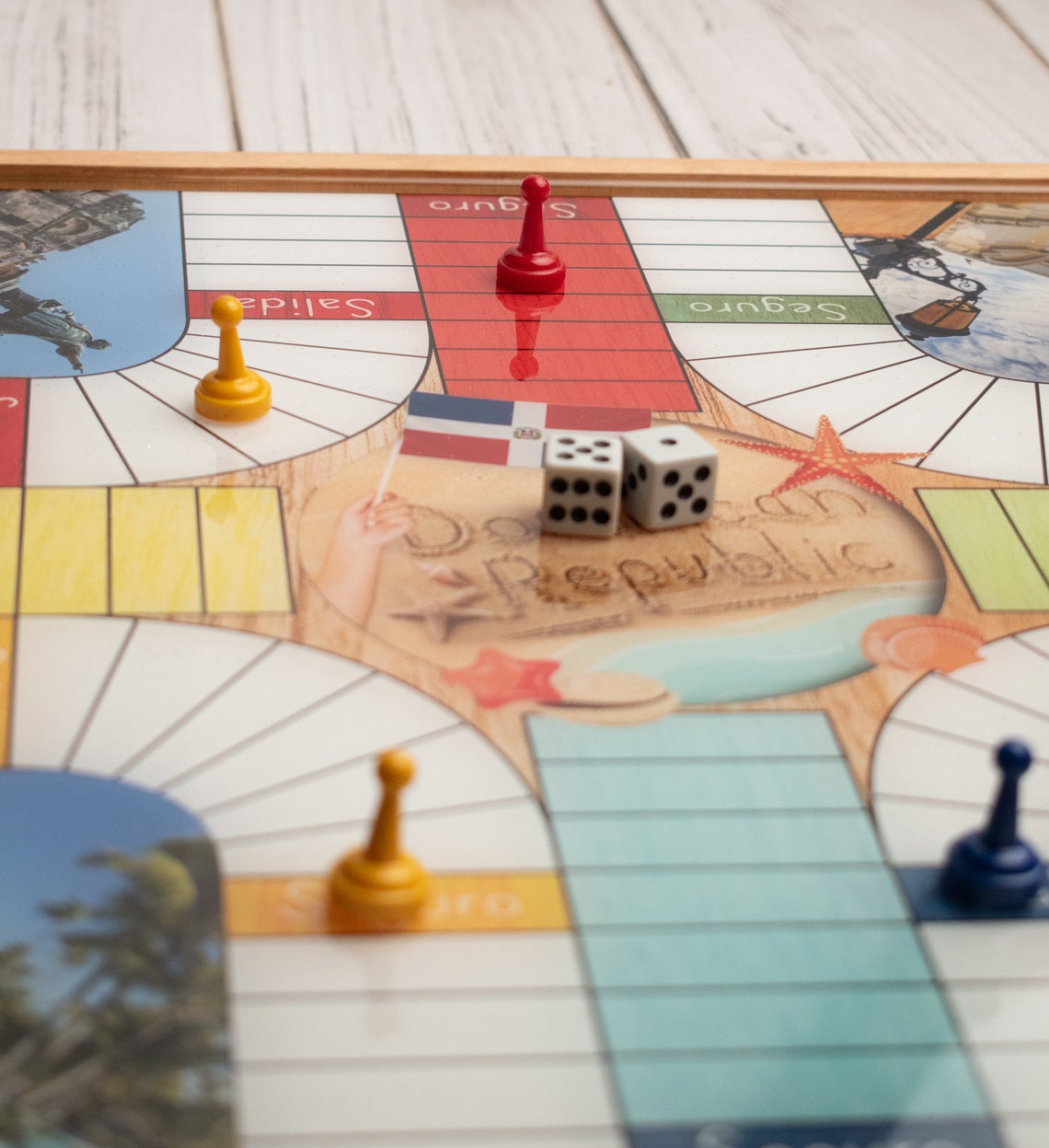 Parcheesi Board for 4 Players - DOMINICAN REPUBLIC BOARD. Hand Made ...