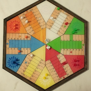 Parcheesi Board for 6 Players - ORIGINAL CLASSIC BOARD. Hand Made With ...