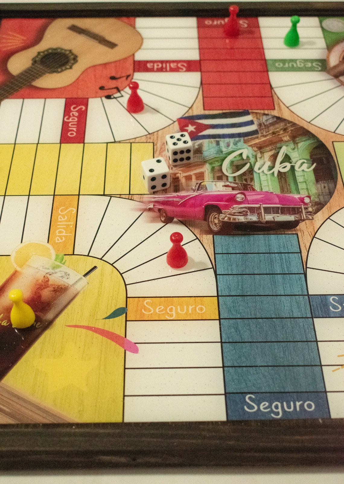 Parcheesi Board for 4 or 6 Players CUBA BOARD. Hand Made | Etsy