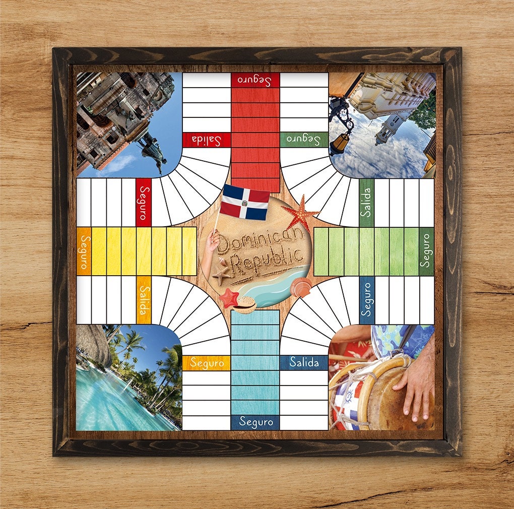 Parcheesi Board for 4 Players - DOMINICAN REPUBLIC BOARD. Hand Made ...