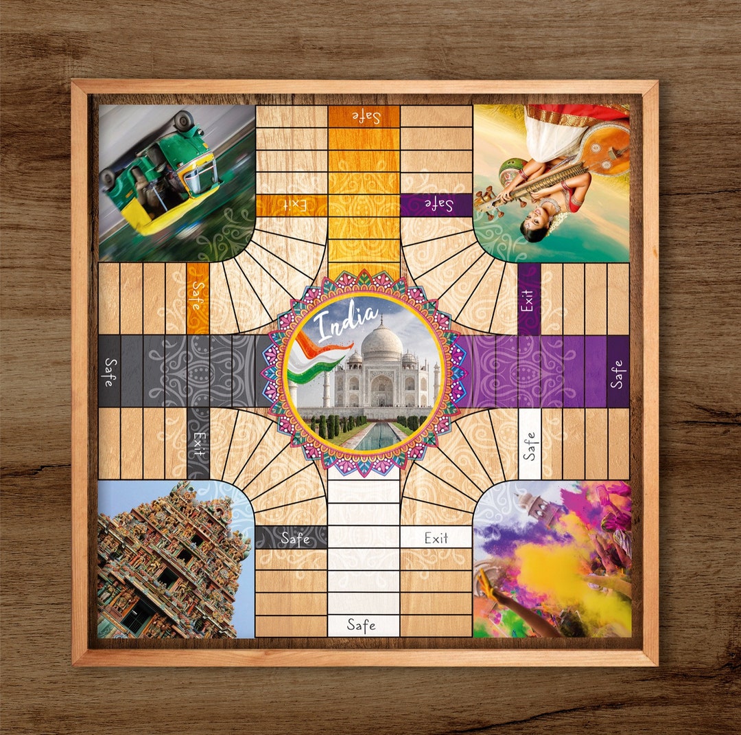 Parcheesi Board for 4 Players - INDIA BOARD. Hand-made With Wood ...