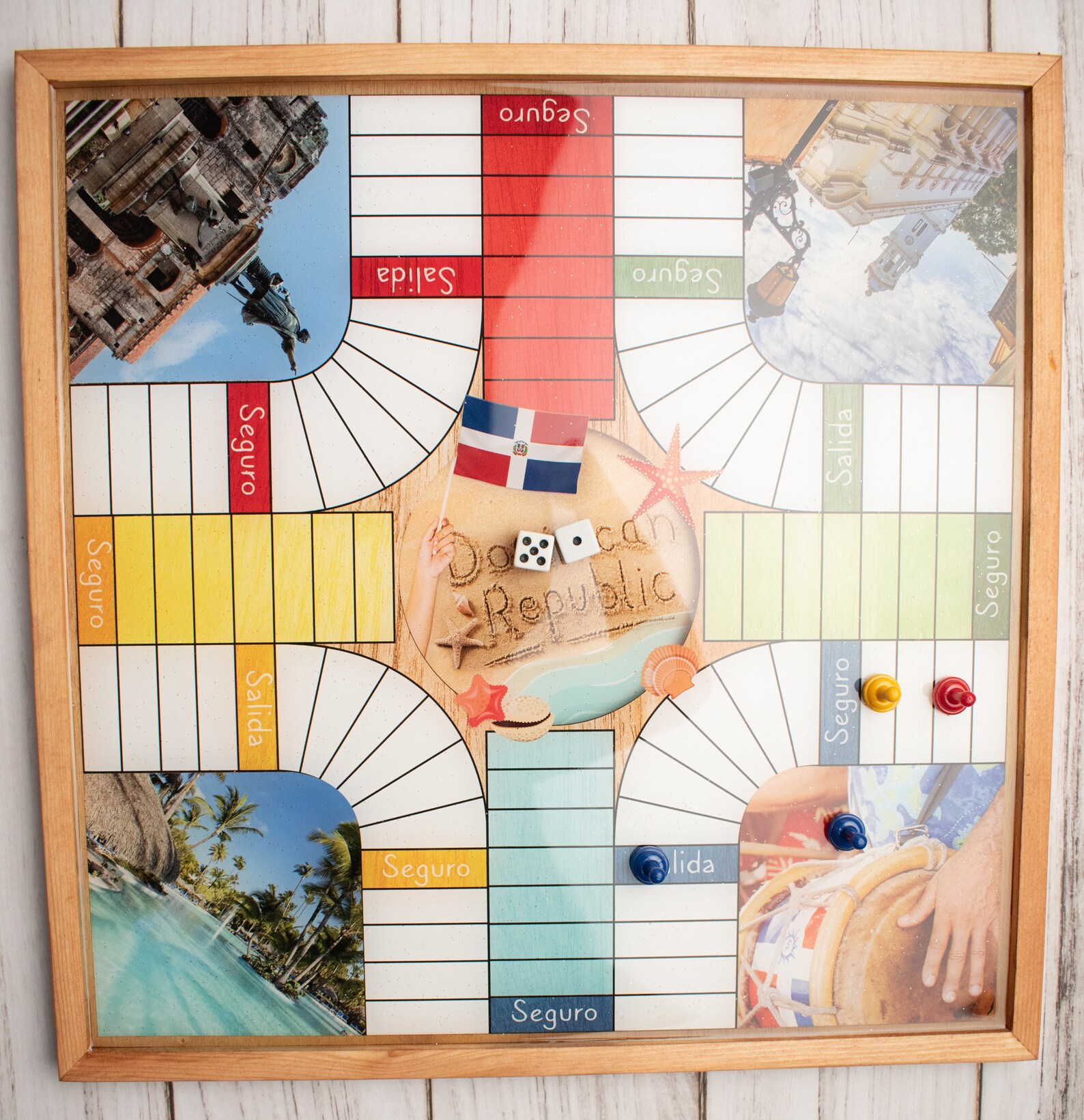Parcheesi Board for 4 Players - DOMINICAN REPUBLIC BOARD. Hand Made ...