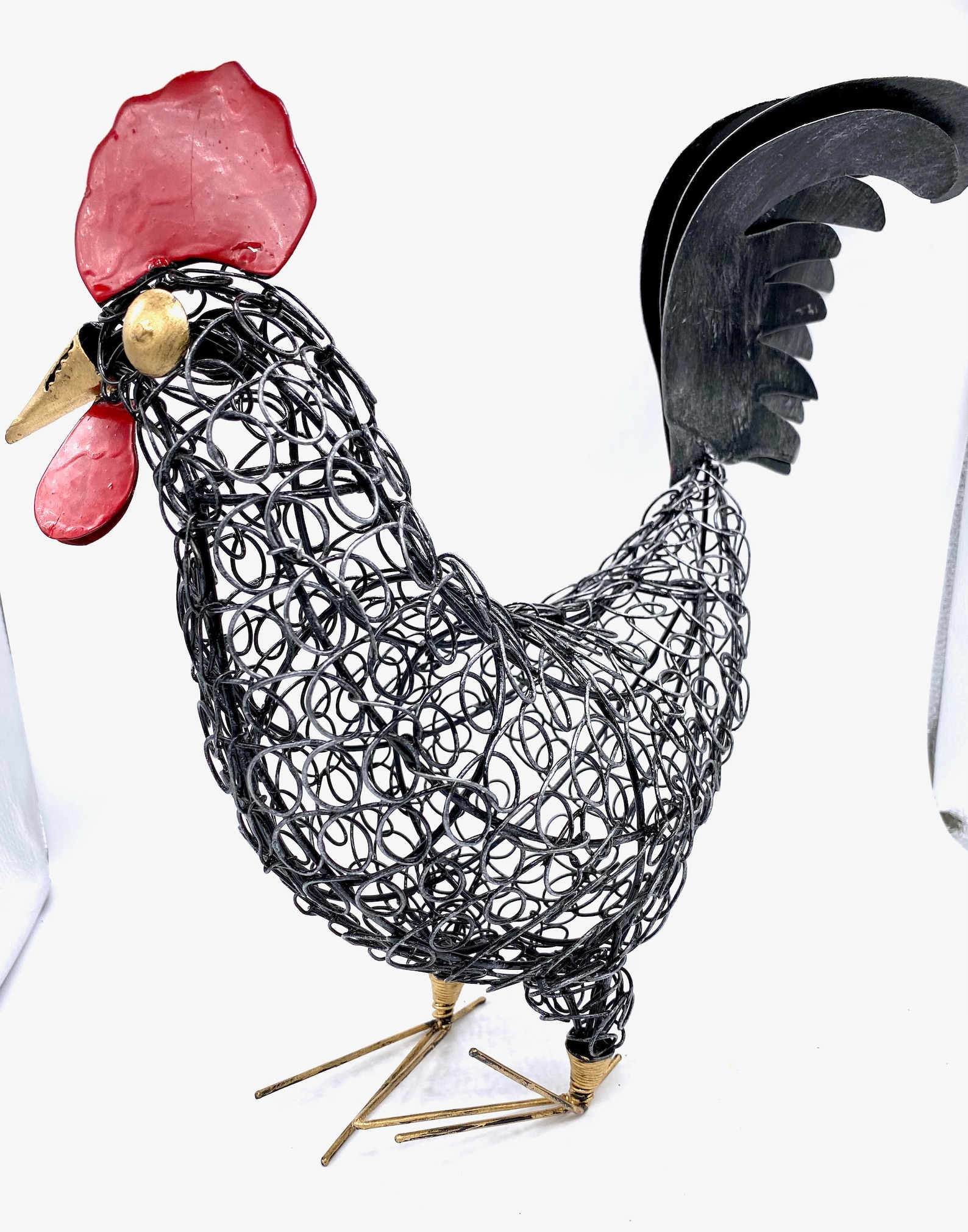 Hand Forged Recycled. Metal Wired Rooster - Etsy