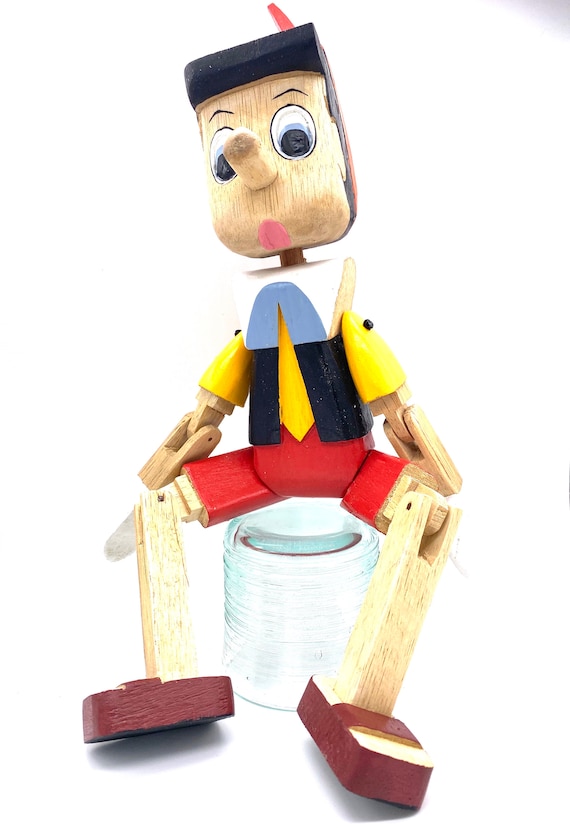 Sitting Pinnochio Hand Carved and Painted | Etsy