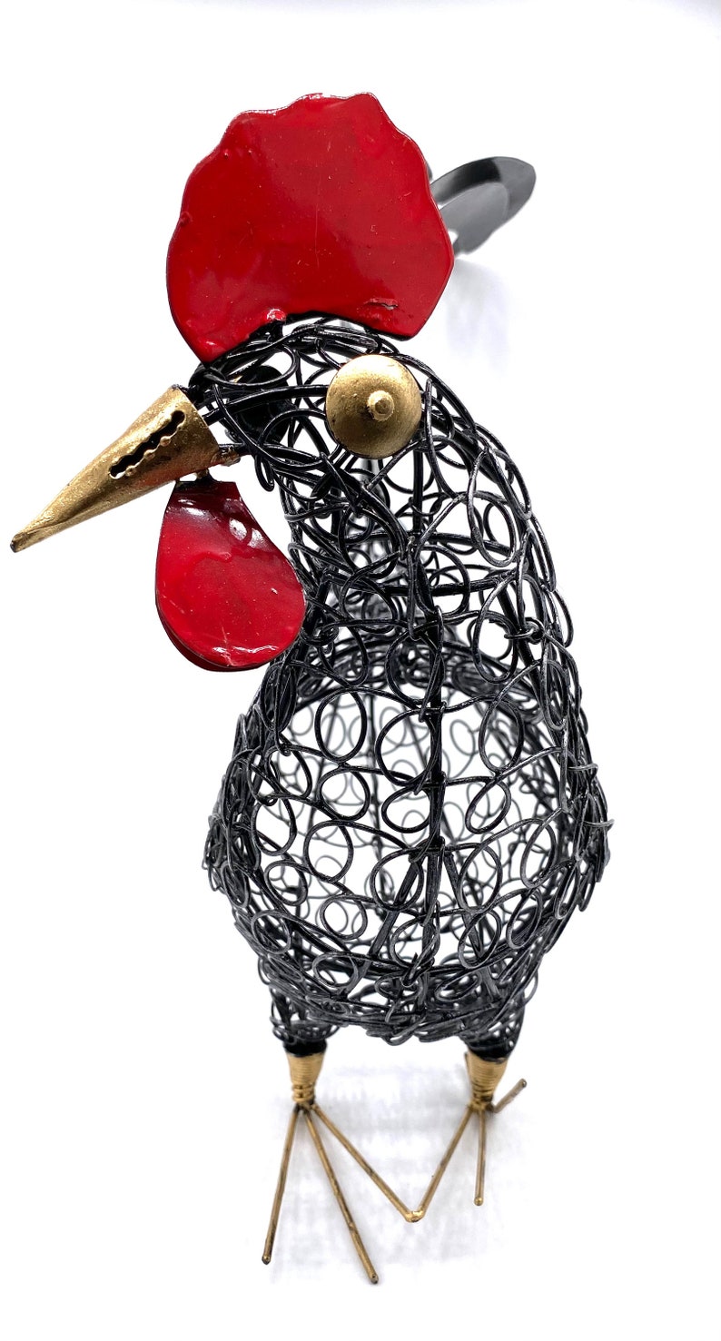Hand Forged Recycled. Metal Wired Rooster - Etsy