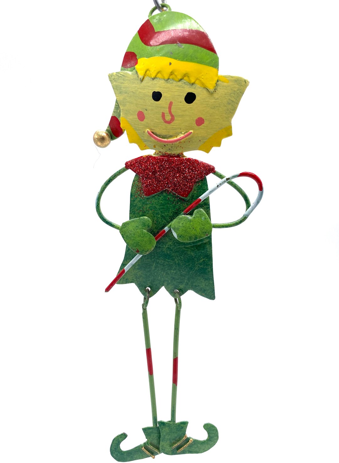 Recycled Metal Elf Christmas Tree Ornamet - Etsy