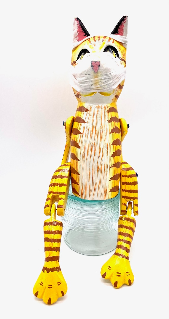 Yellow Tabby Sitting Cat Puppet - Etsy