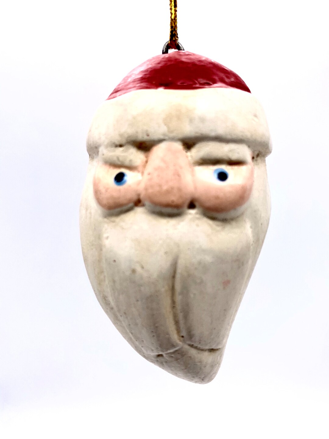 2 Hand Carved and Painted Santa Smooth Beard - Etsy