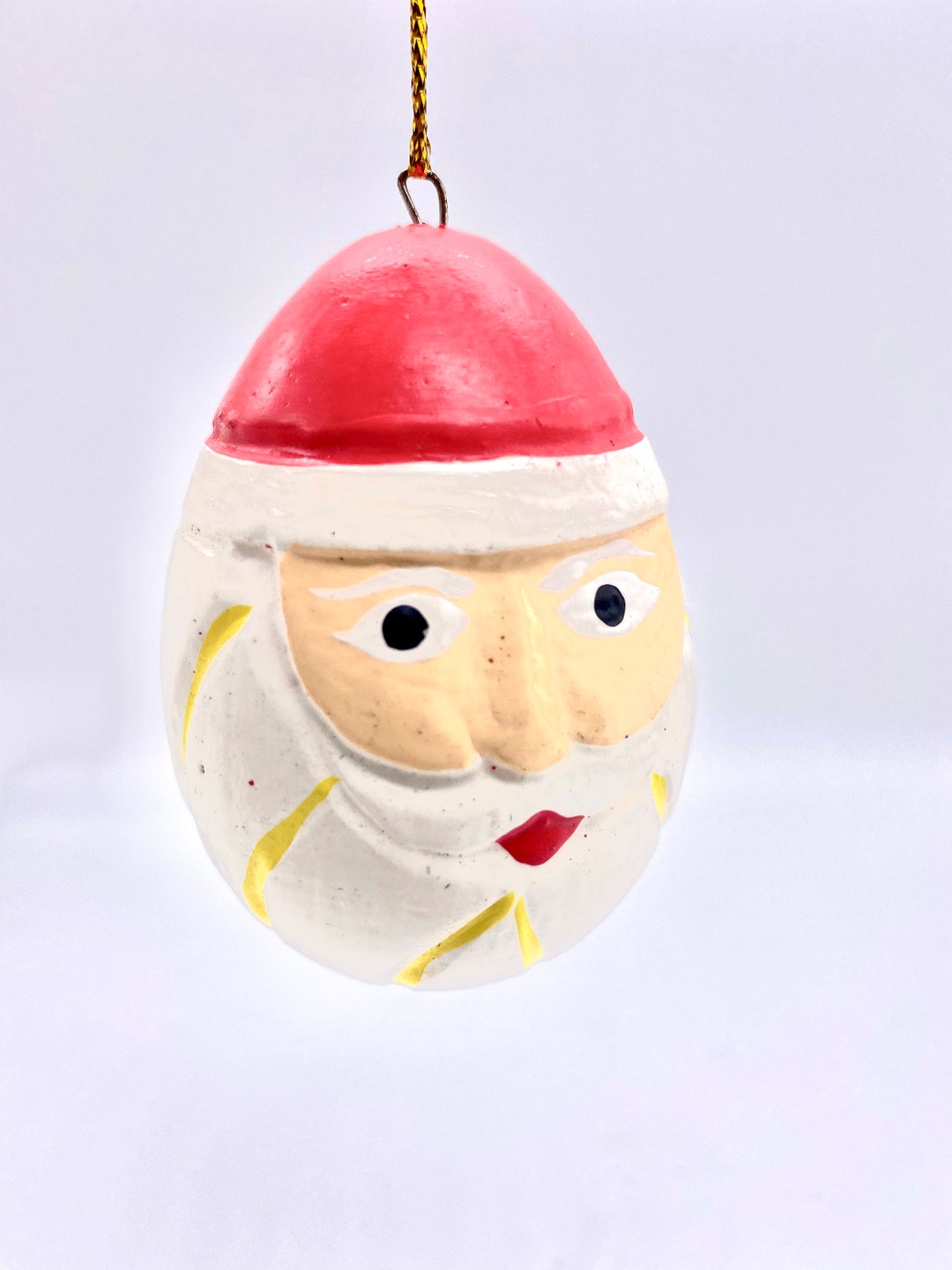 2 Hand Carved and Painted Santa Egg 19.95 - Etsy