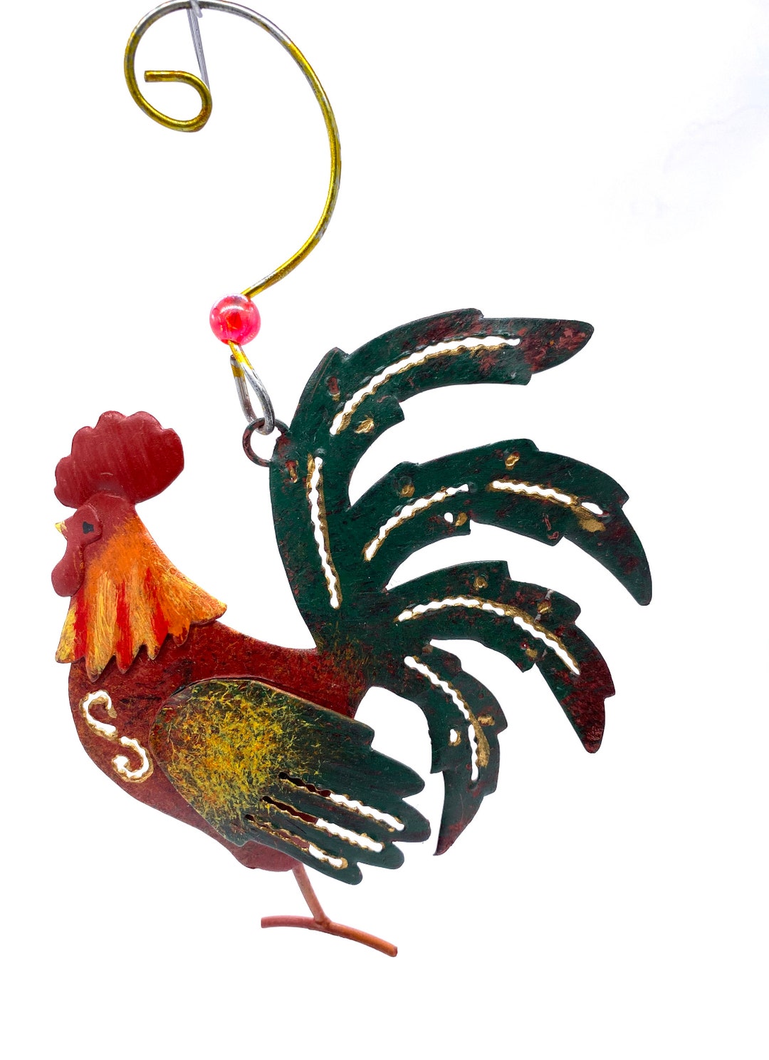 French Metal Rooster Christmas Tree Ornament - Etsy