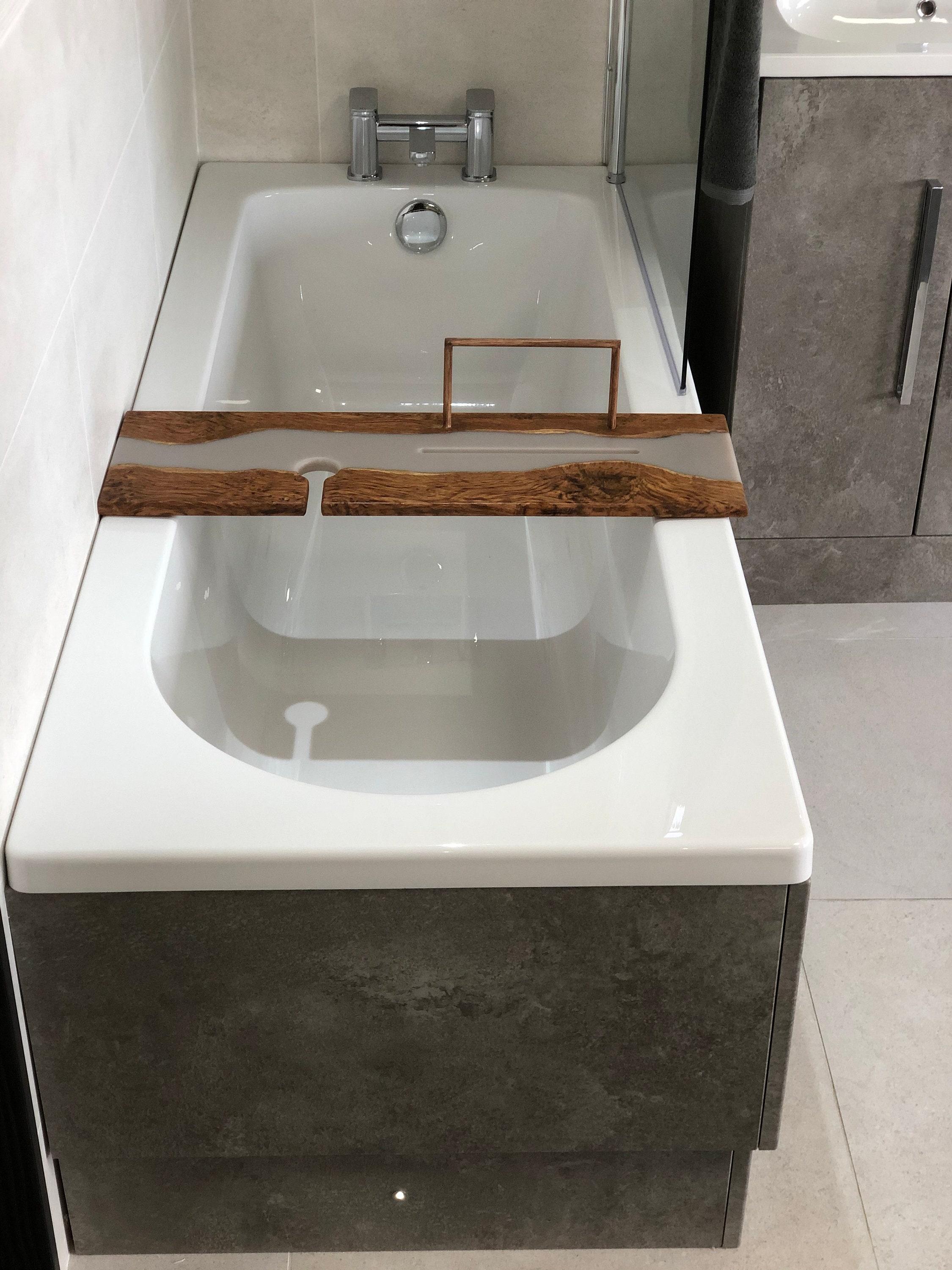 Timber Resin Bath Caddy - Etsy