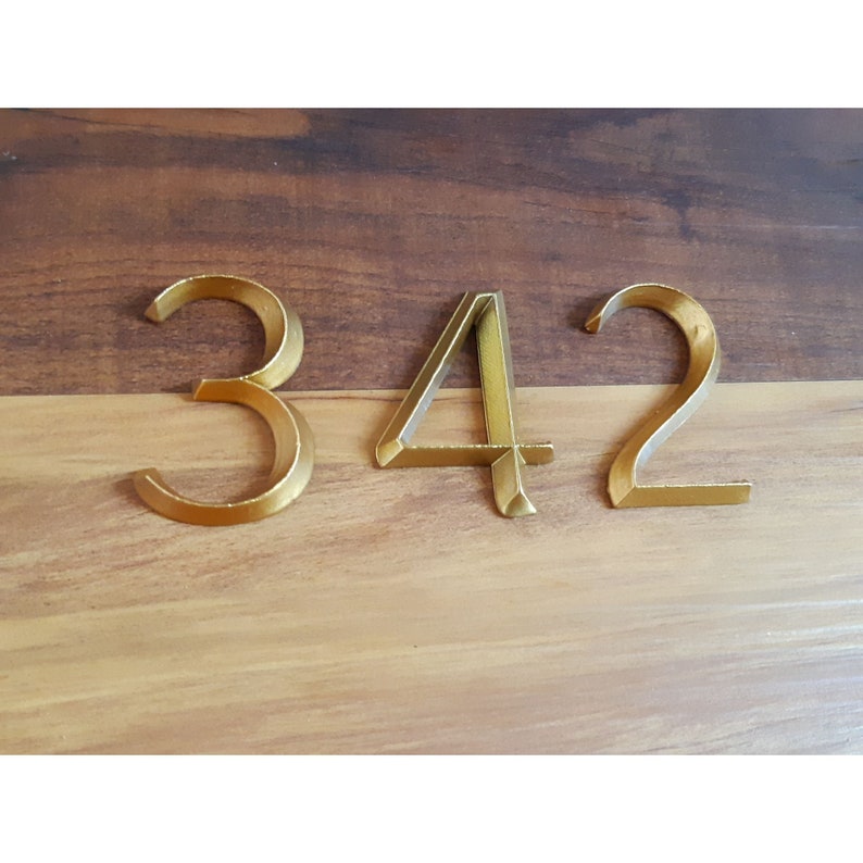 Buy Contemporary Zinc Cast 3D Door Numbers/gold PU Coating Numbers/look ...