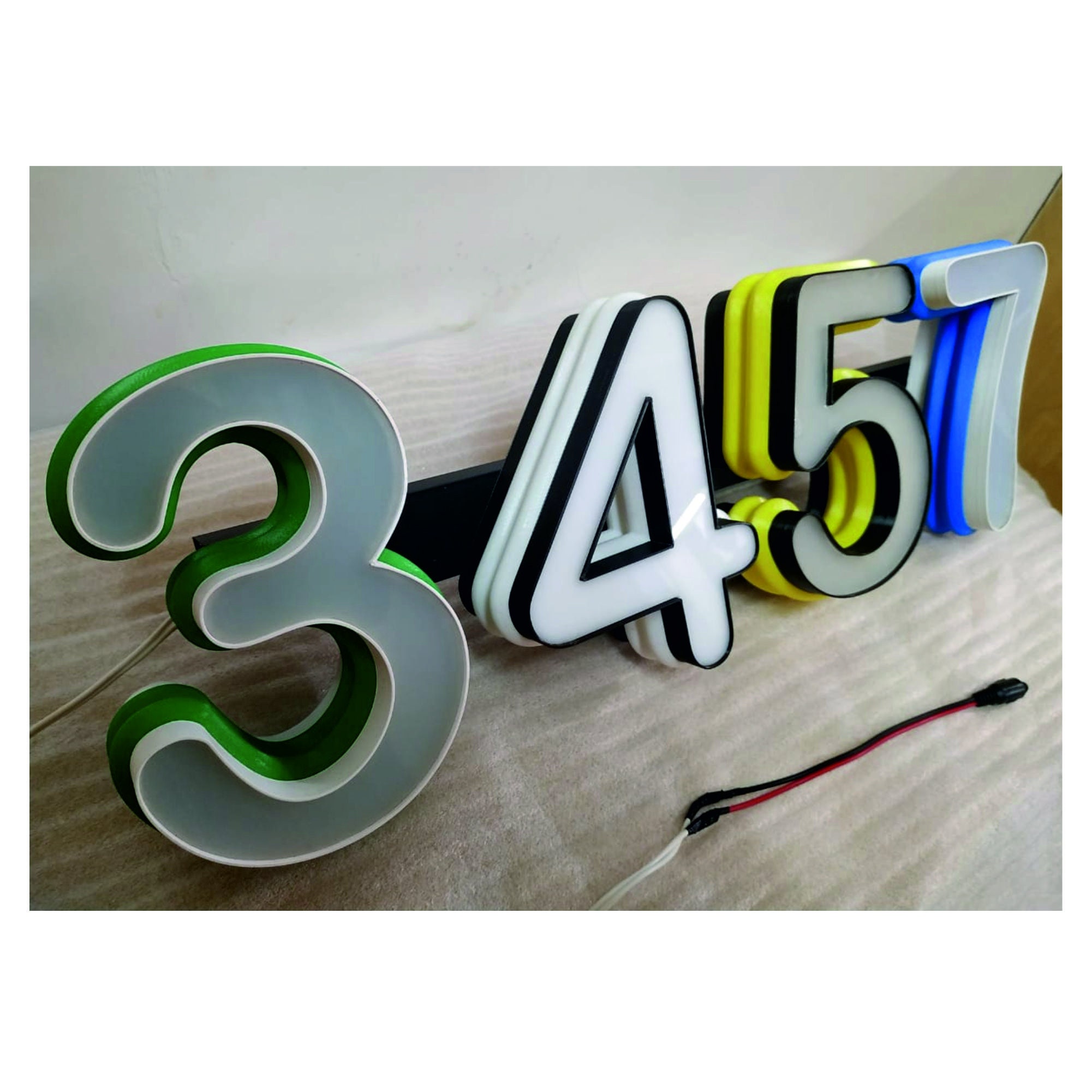 Led 3D Printed House Number With White Color Side Wall - Etsy