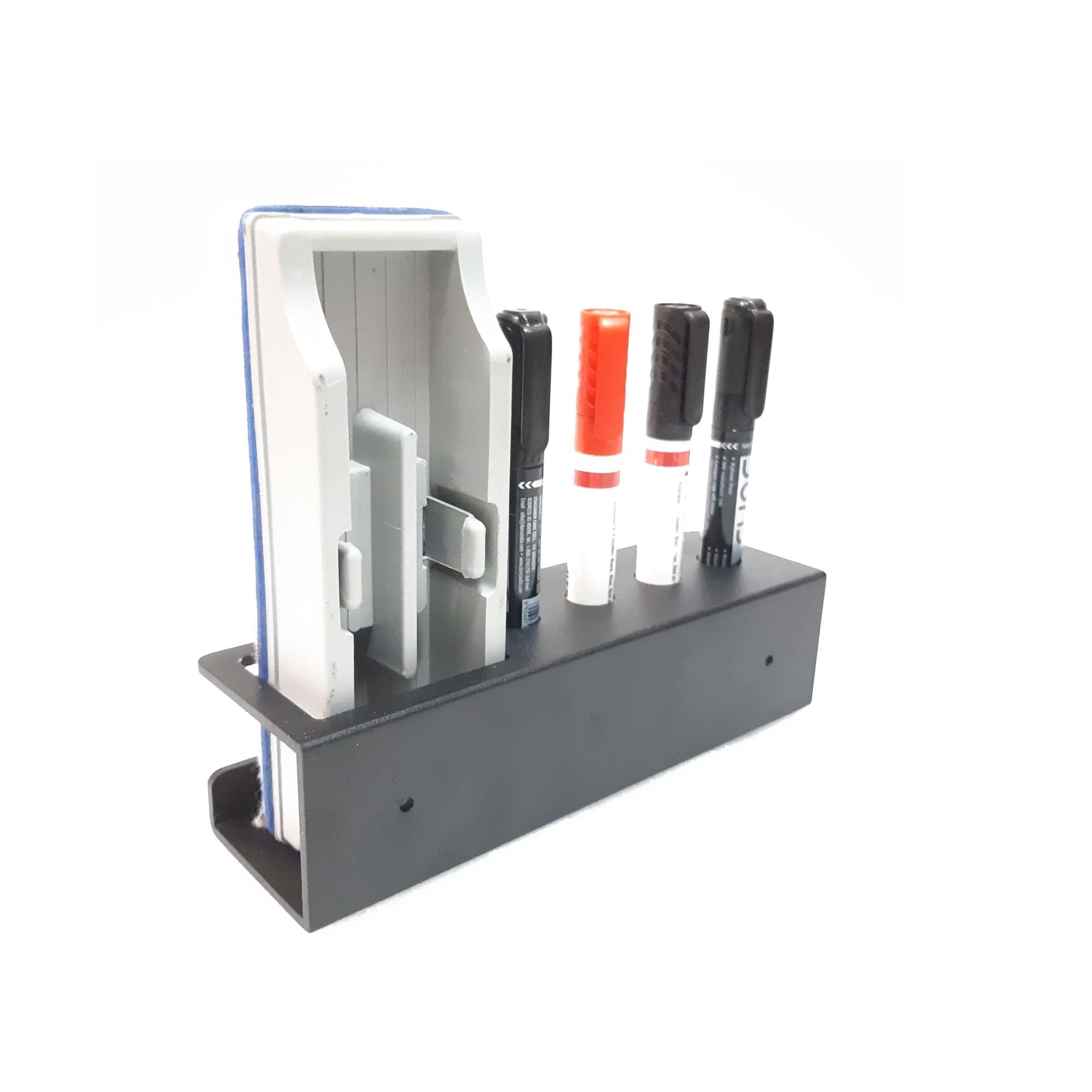 Aluminum Whiteboard Marker & Duster Holder | Marker Pen Holder Black ...