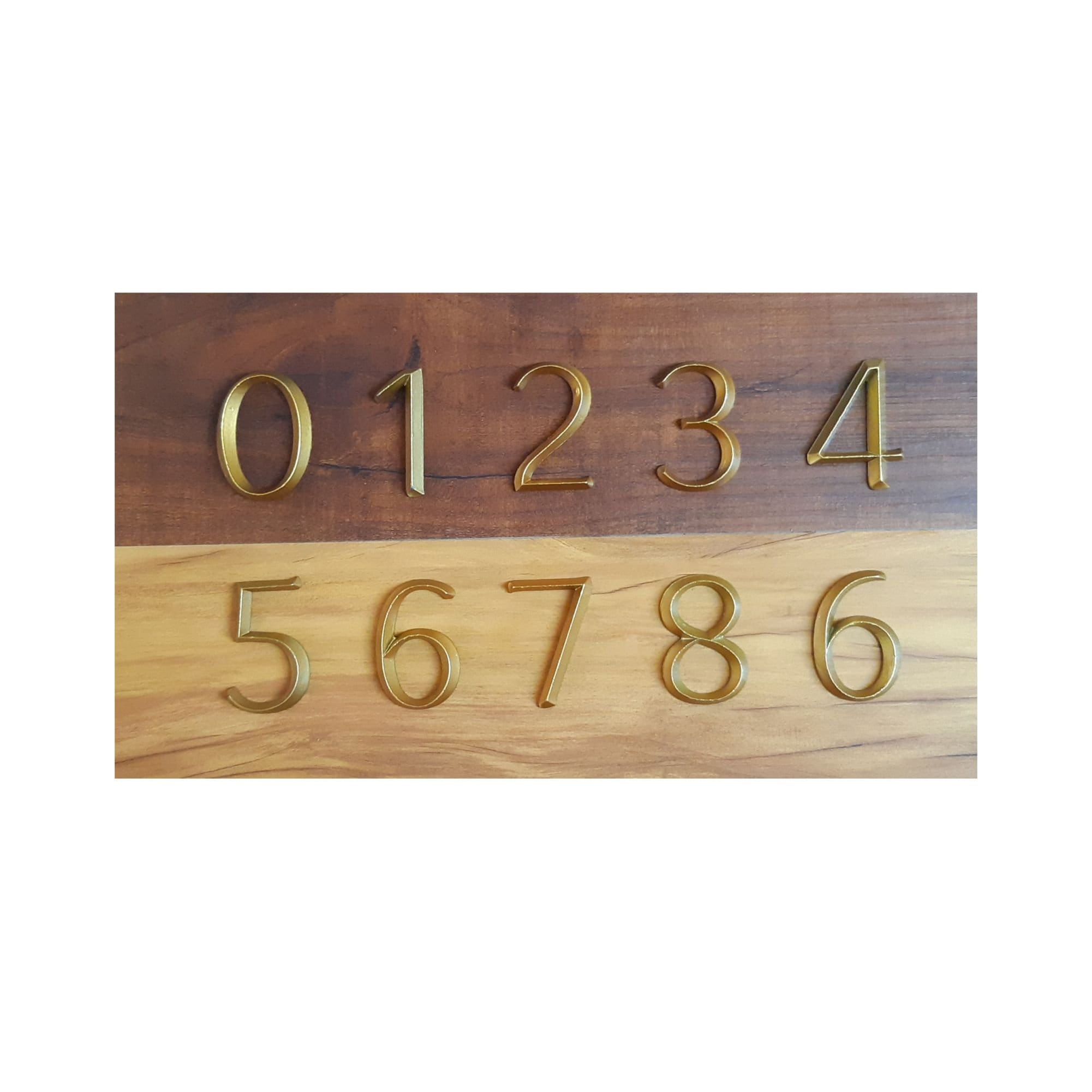 Buy Contemporary Zinc Cast 3D Door Numbers/gold PU Coating Numbers/look ...