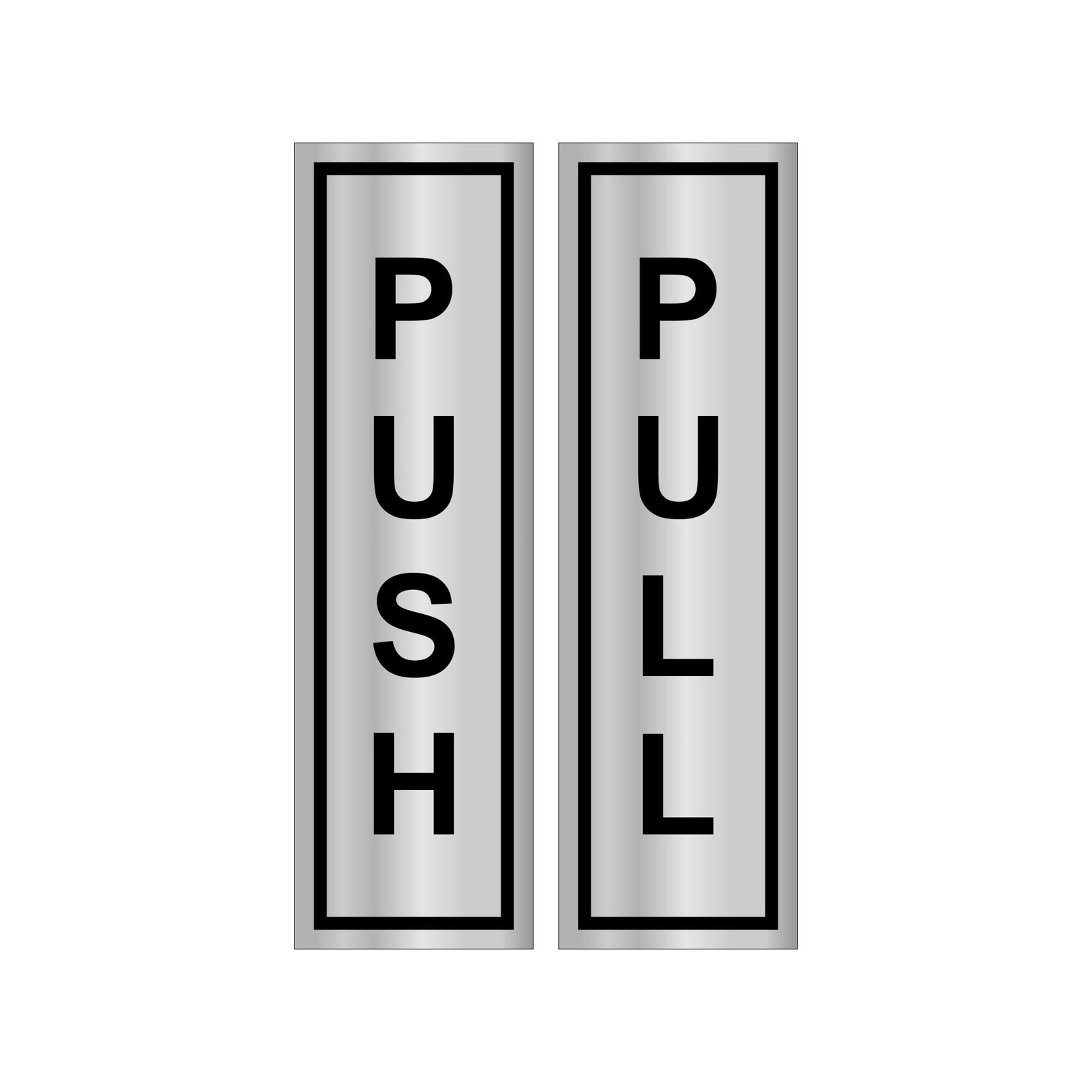 PUSH / PULL Stainless Steel Metal Door Signs, for Offices, Shops ...