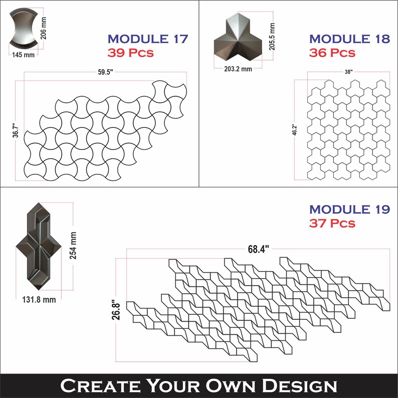 3D ABS Decorative Wall Panels | Wall Tiles | 3D Wall Art Design Modern ...