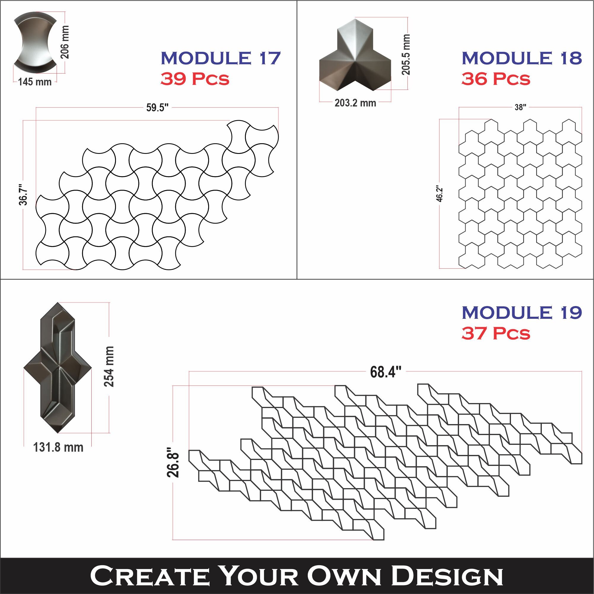 3D ABS Decorative Wall Panels | Wall Tiles | 3D Wall Art Design Modern ...