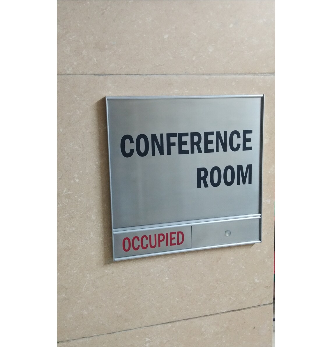 Conference Room AVAILABLE / OCCUPIED Slider Door Nameplate Silver ...