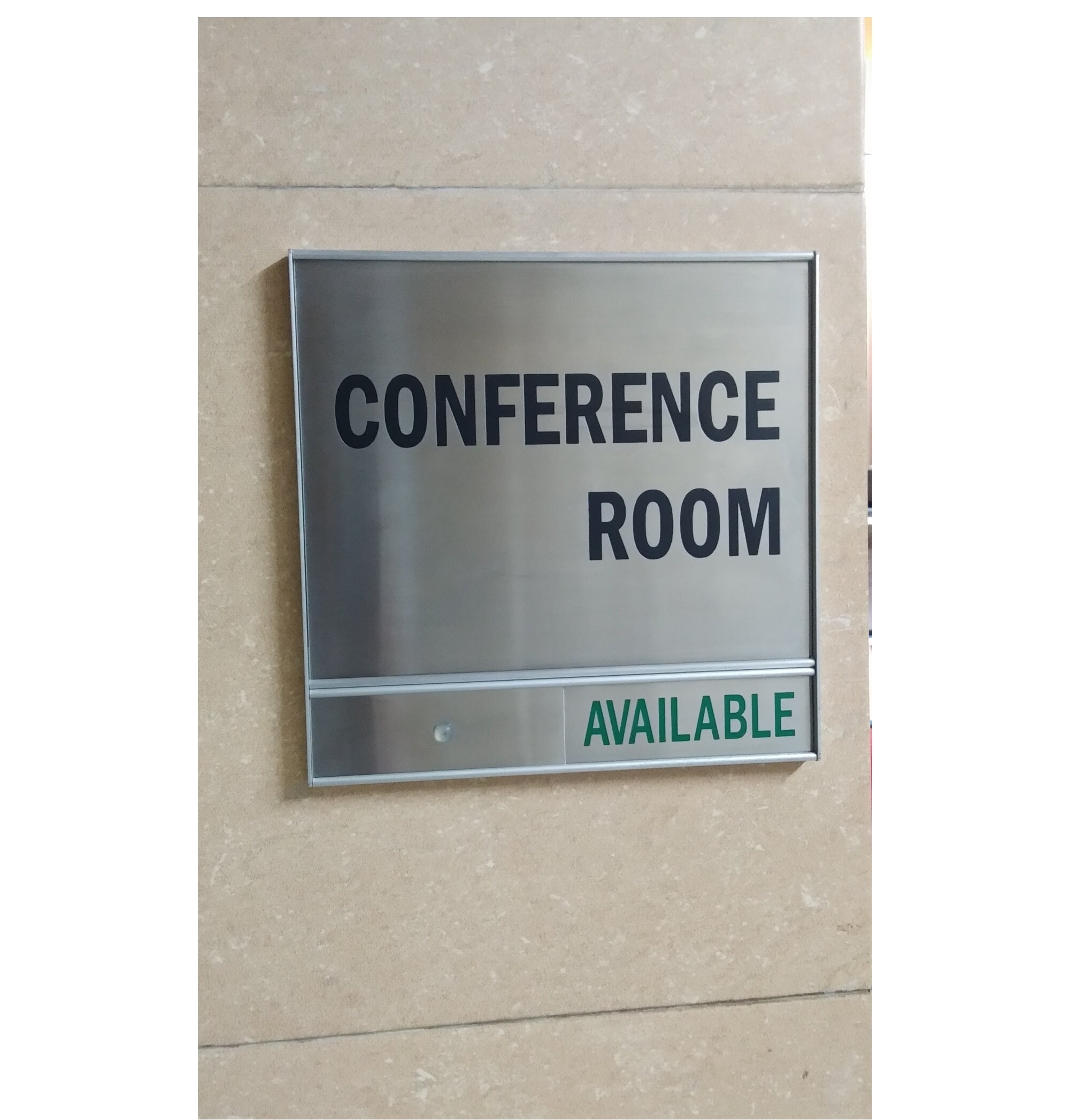 Conference Room AVAILABLE / OCCUPIED Slider Door Nameplate Silver ...