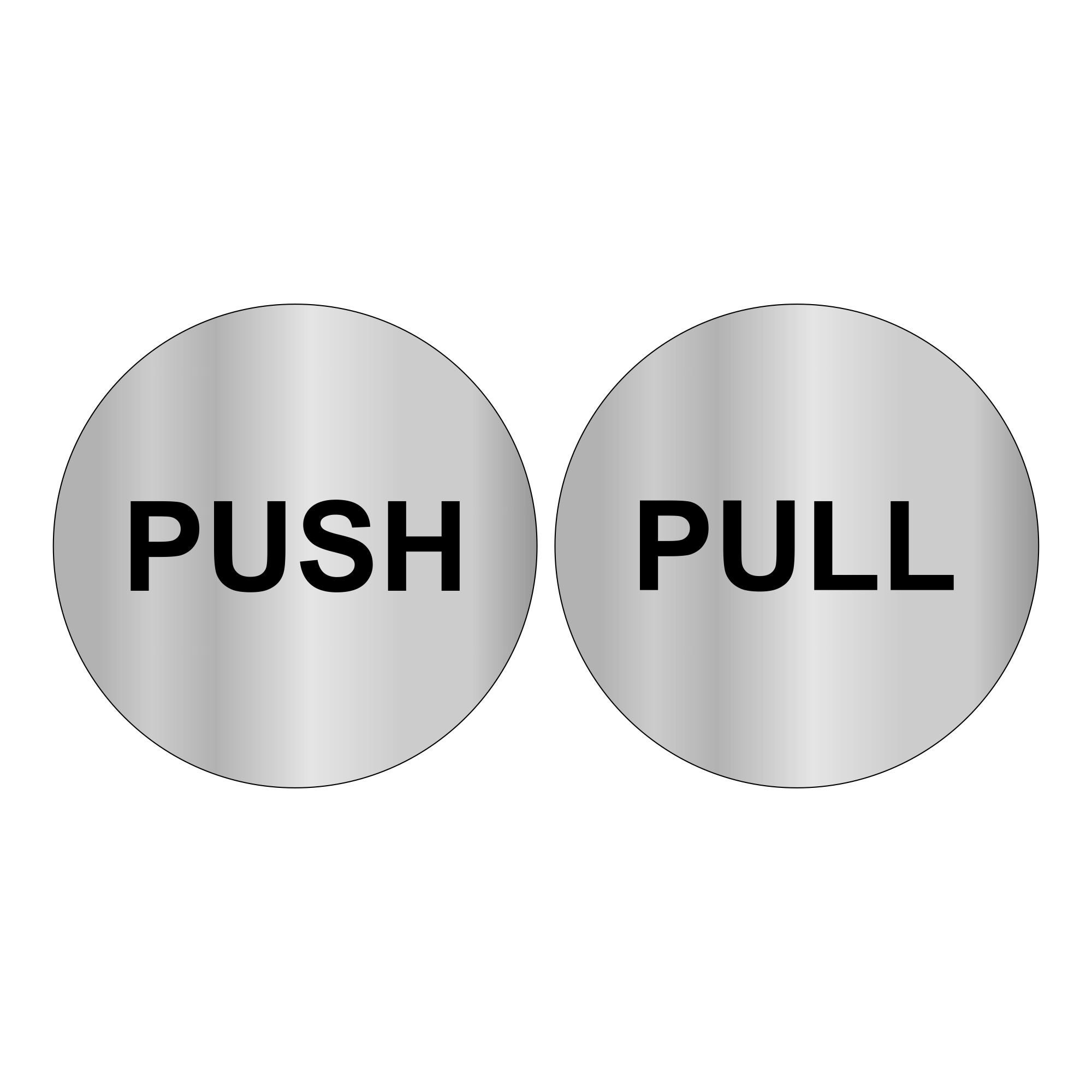 PUSH / PULL Stainless Steel Metal Door Signs, for Offices, Shops ...