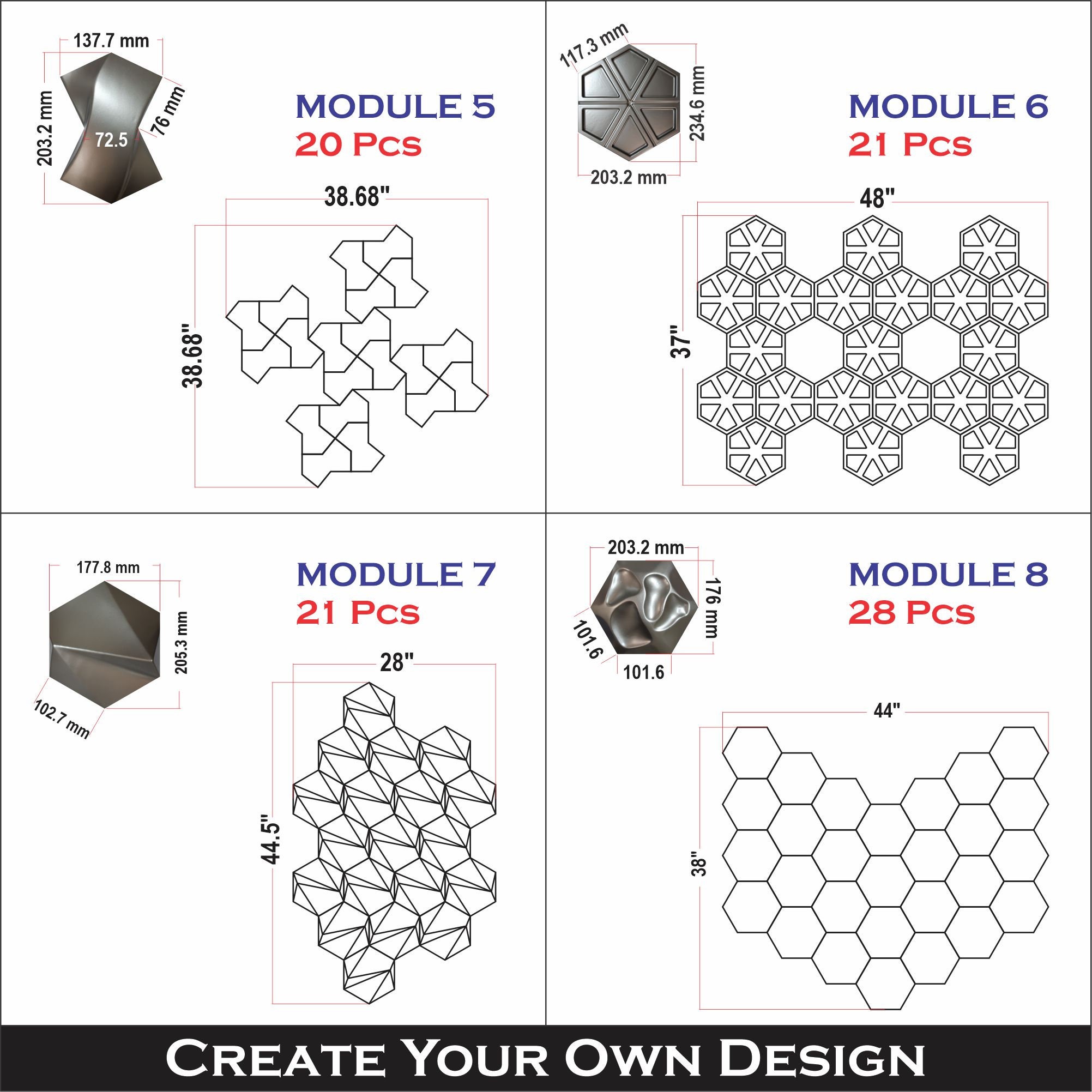 3D ABS Decorative Wall Panels | Wall Tiles | 3D Wall Art Design Modern ...