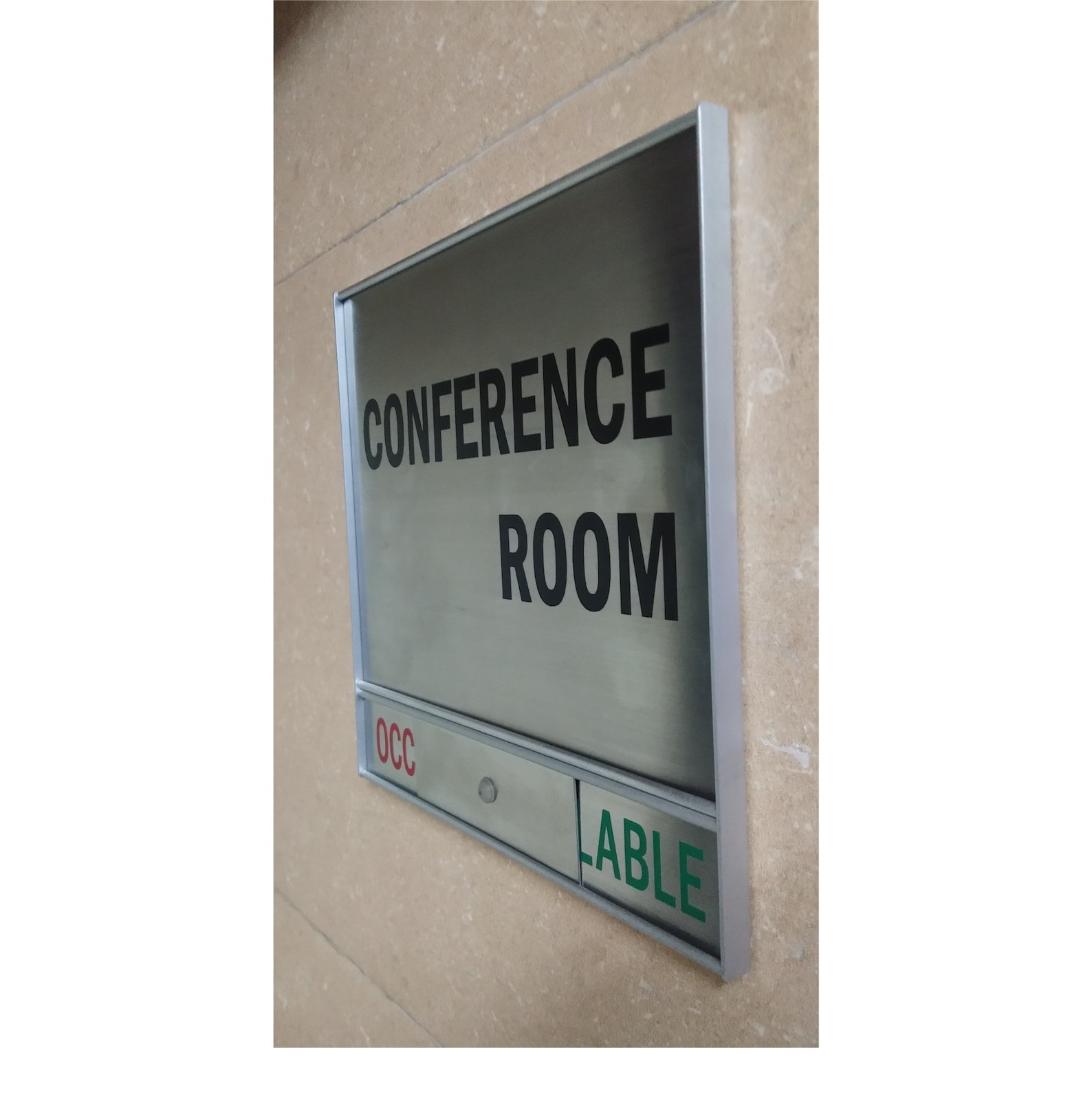 Conference Room AVAILABLE / OCCUPIED Slider Door Nameplate Silver ...