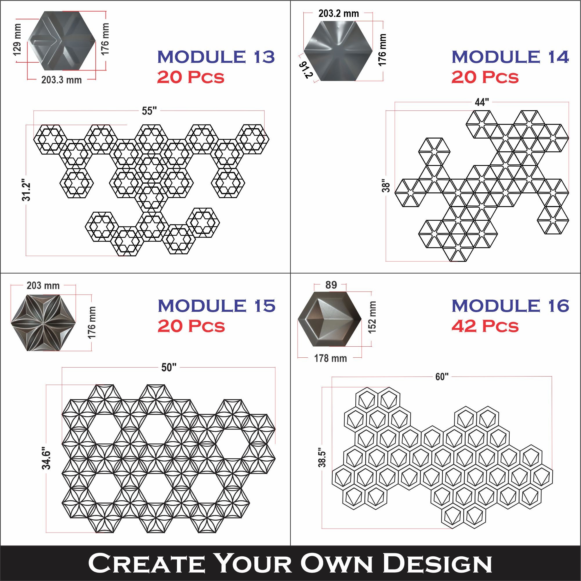 3D ABS Decorative Wall Panels | Wall Tiles | 3D Wall Art Design Modern ...