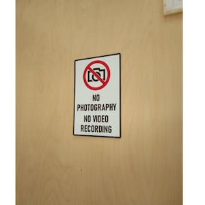 No Photography No Video Recording Sign Safety Sign in Aluminum | Etsy