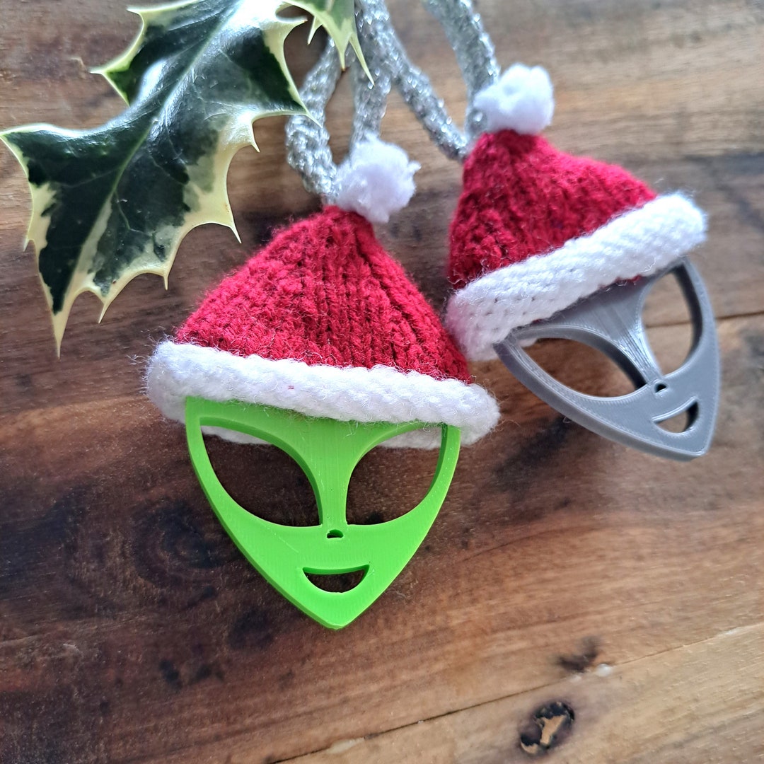 Christmas Tree Decoration, Bauble, Ornament, Alien in a Santa Hat, 3D ...