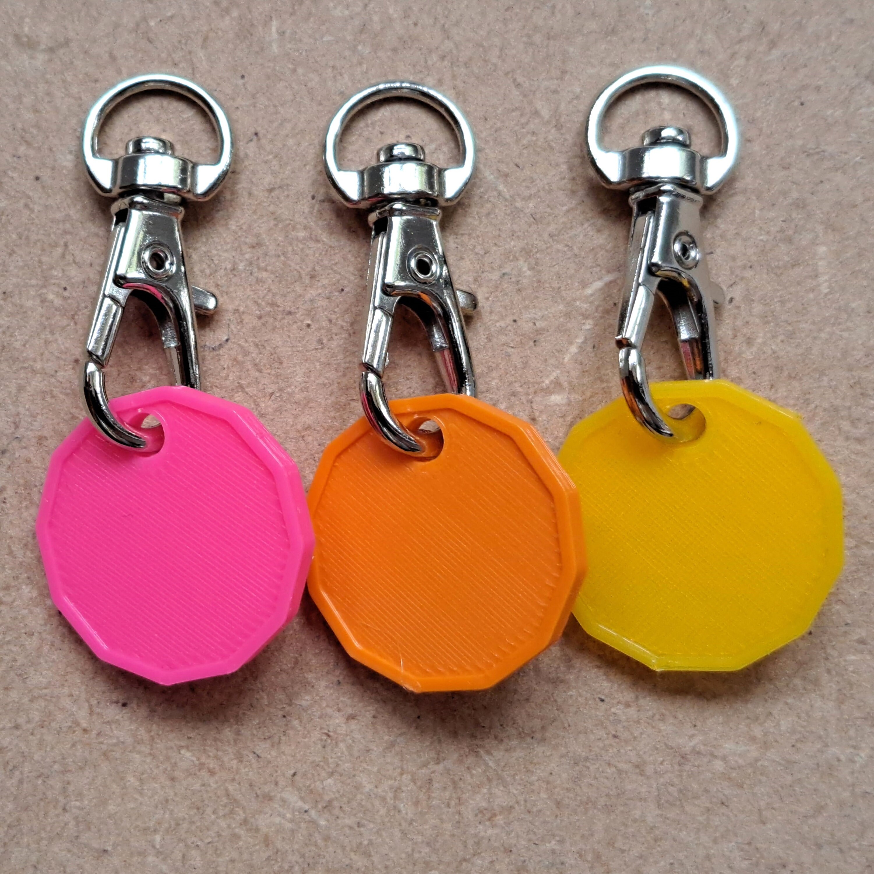 3 Shopping Trolley Tokens, Locker Tokens, With 3 Lobster Claps per Pack ...