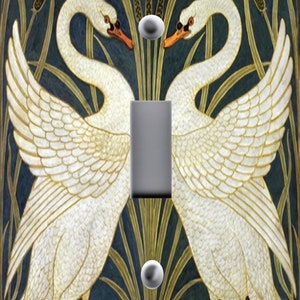 Vintage Art Nouveau Swans Home Decor Electric Light Switch Plate Cover ...
