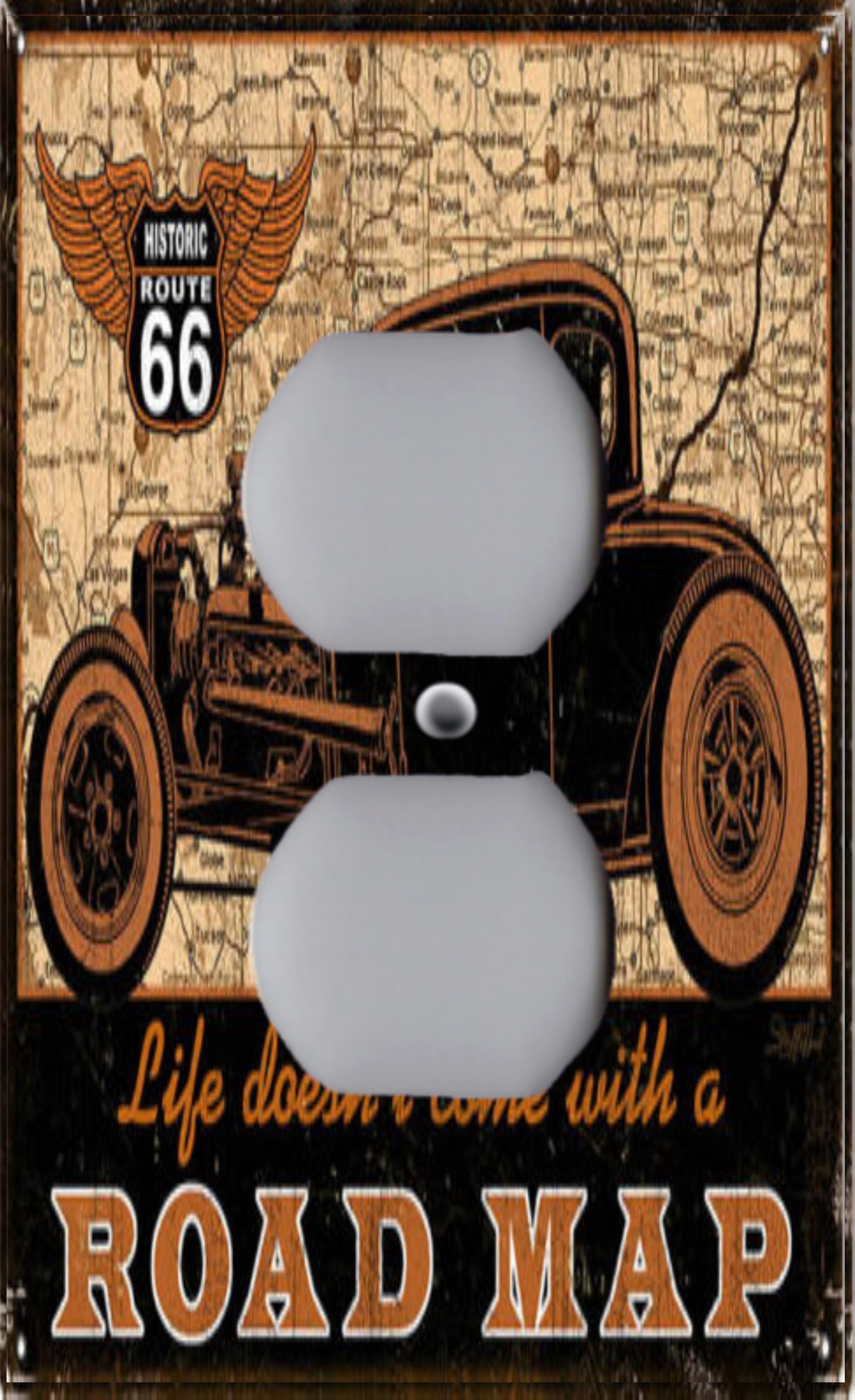 Route 66 Hot Rod Road Map Light Switch Plate Cover Home Decpr - Etsy
