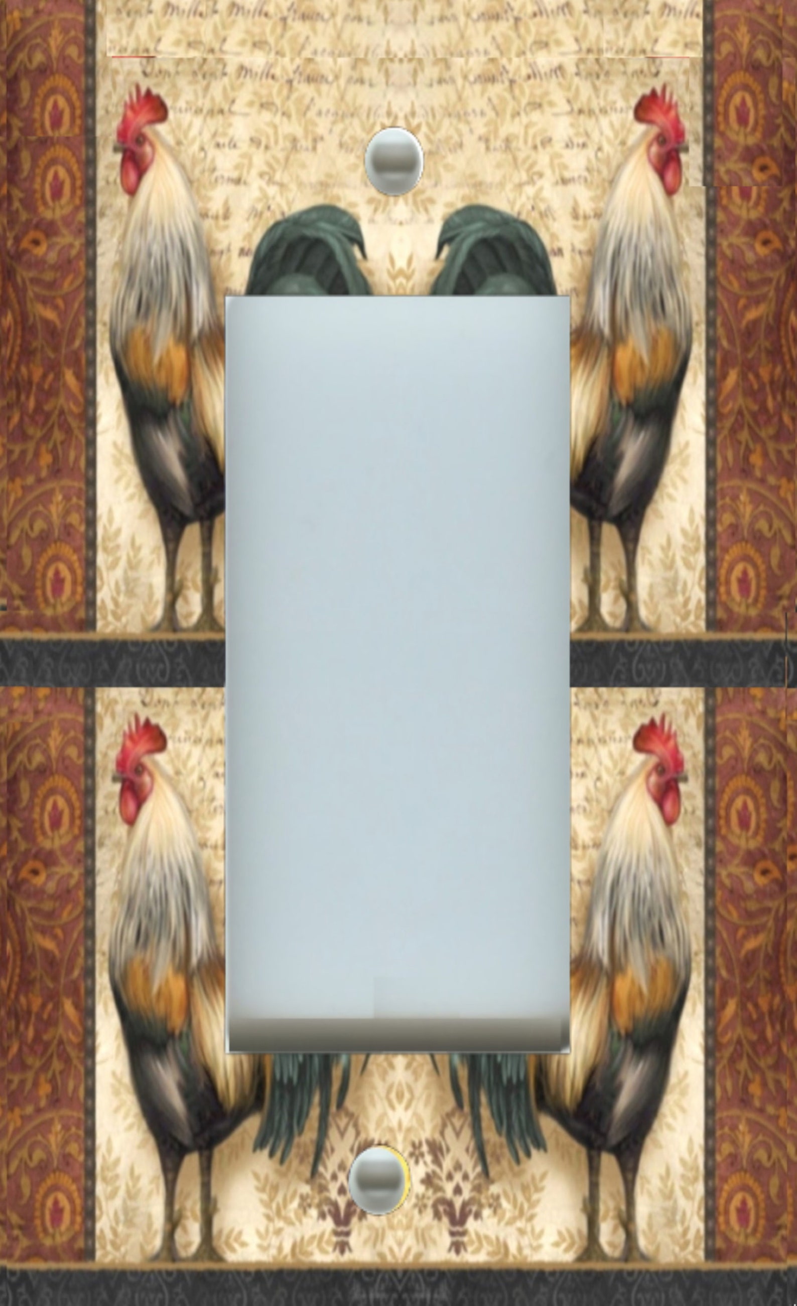 French Tuscan Rooster Image 1 on Light Switch Plate Cover - Light ...