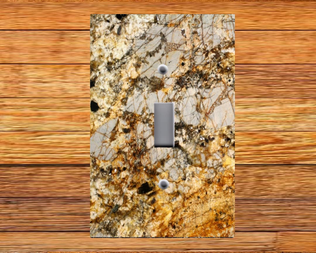 Marble Yellow Brown Black Gold Beige Granite Image on Light Switch ...