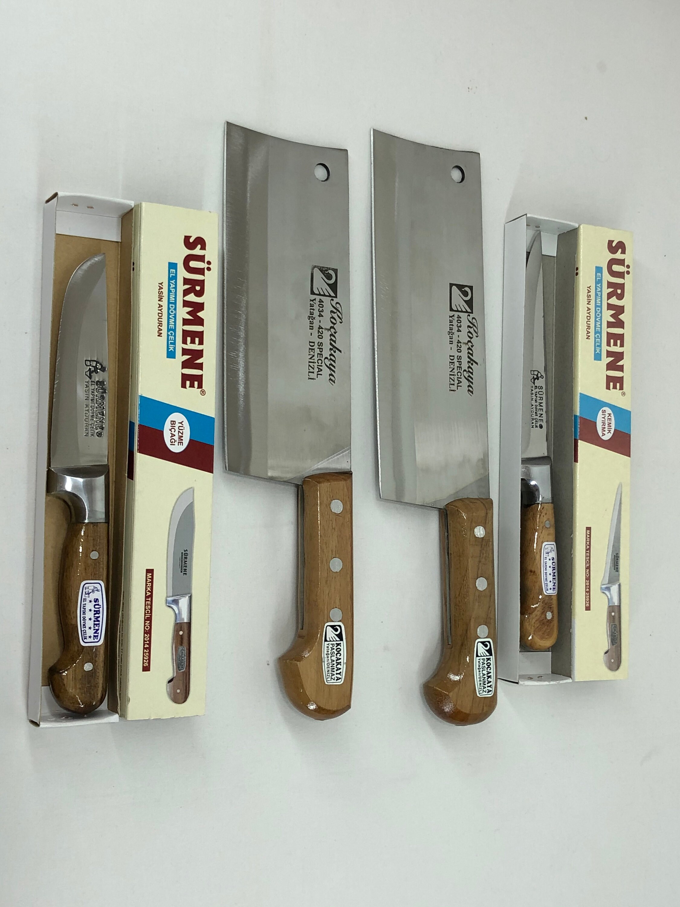 4 Pieces Knifes Lot, Classic Wooden Handle World Famous Registered ...