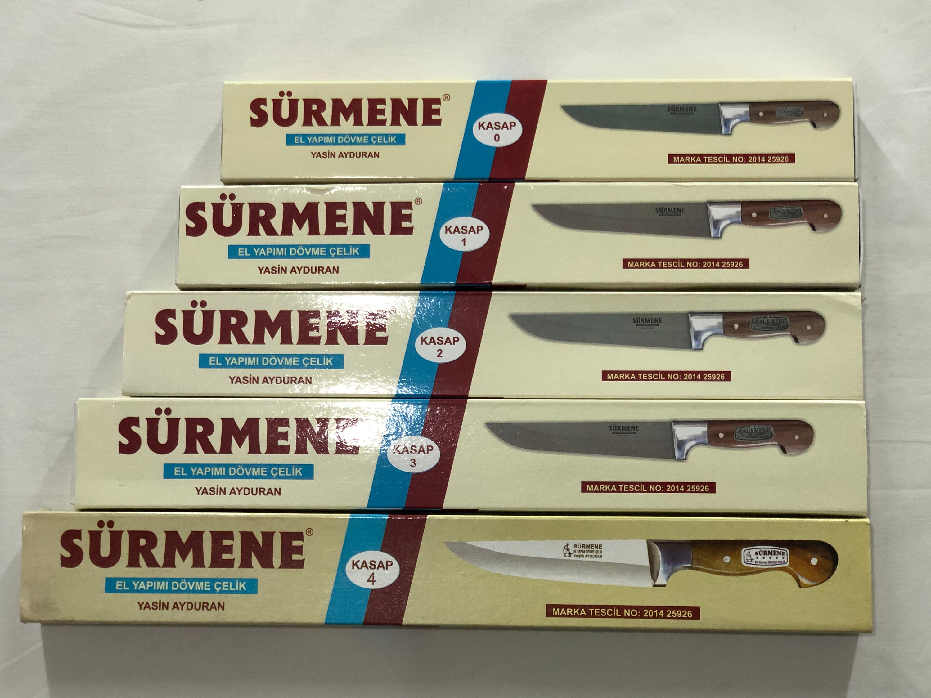 5 Piece Wooden Handle World Famous Registered Handmade Surmene Knives ...