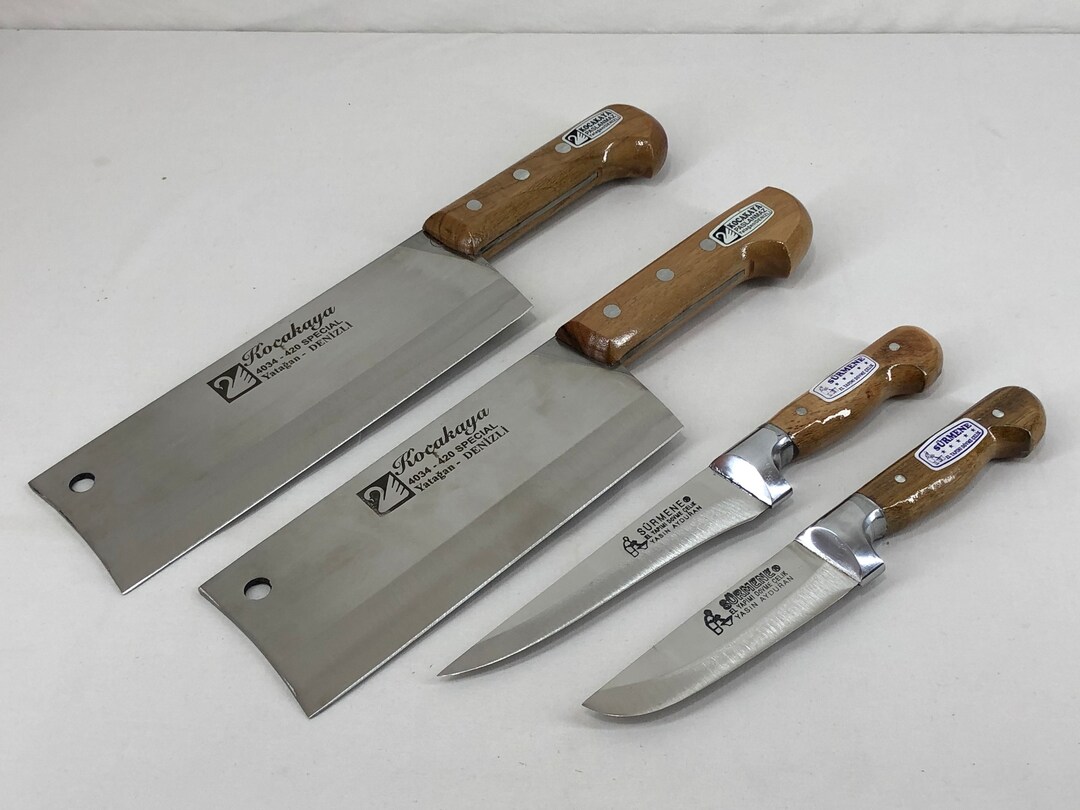4 Pieces Knifes Lot, Classic Wooden Handle World Famous Registered ...