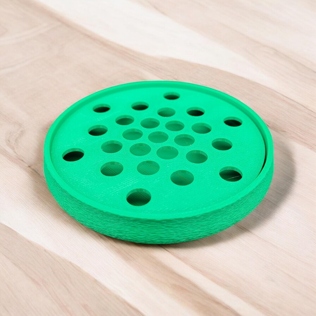 Eco-friendly Round Soap Dish – Green – Bio-sourced Material – Removable ...
