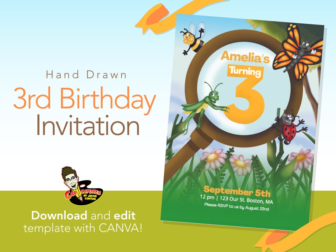 3rd Birthday Invitation - Etsy