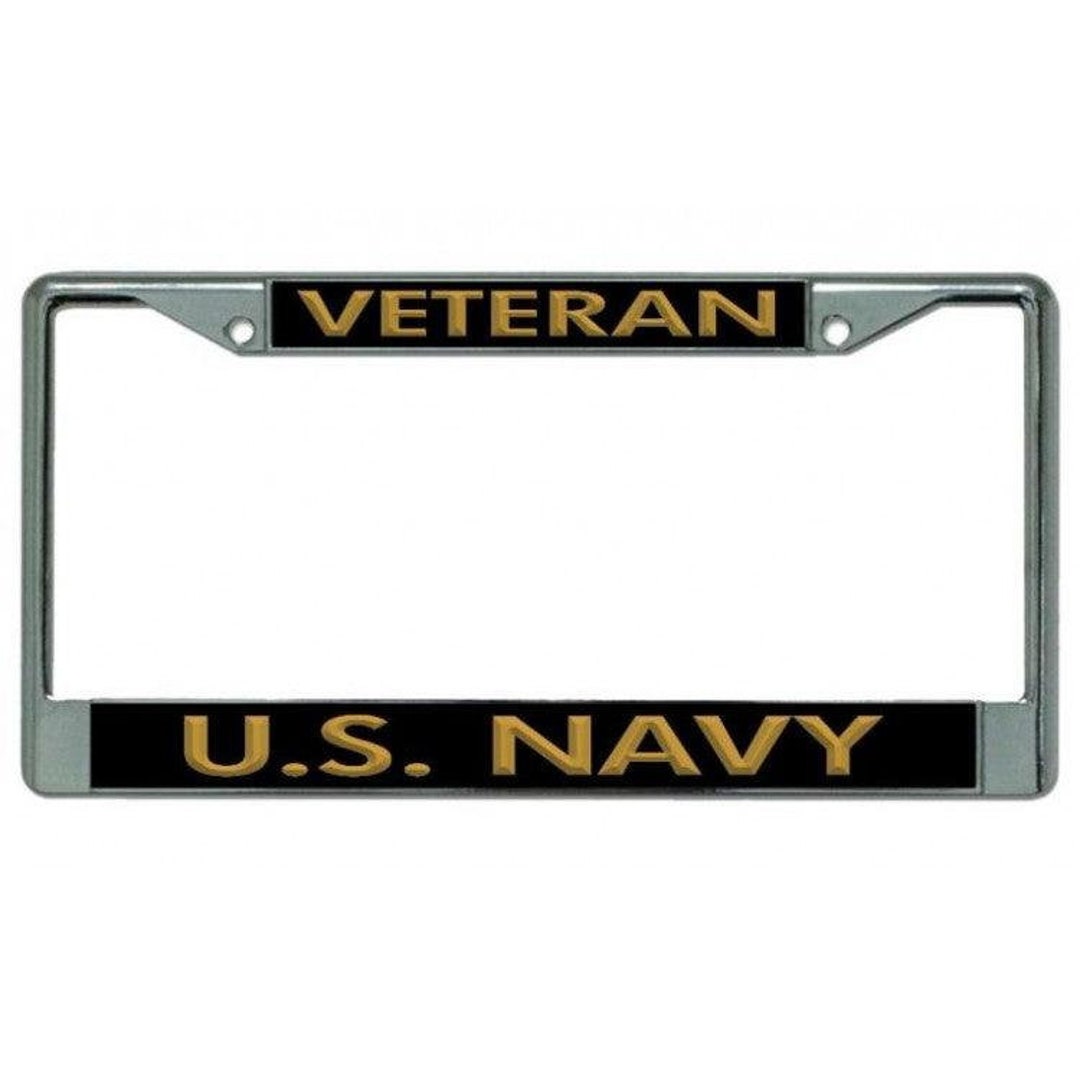 Veteran U.S. Navy Chrome License Plate Frame - Etsy
