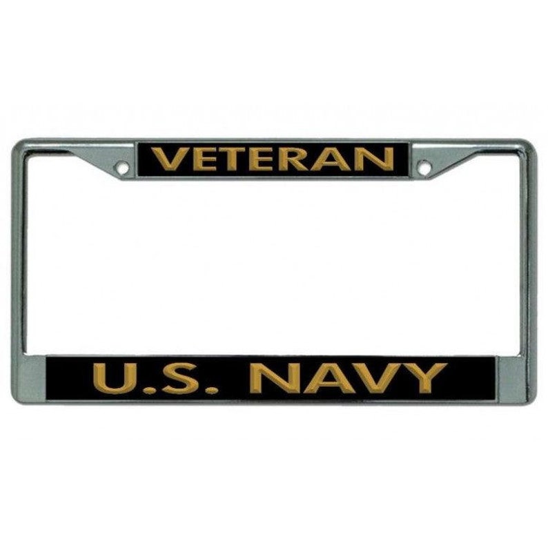 Veteran U.S. Navy Chrome License Plate Frame - Etsy