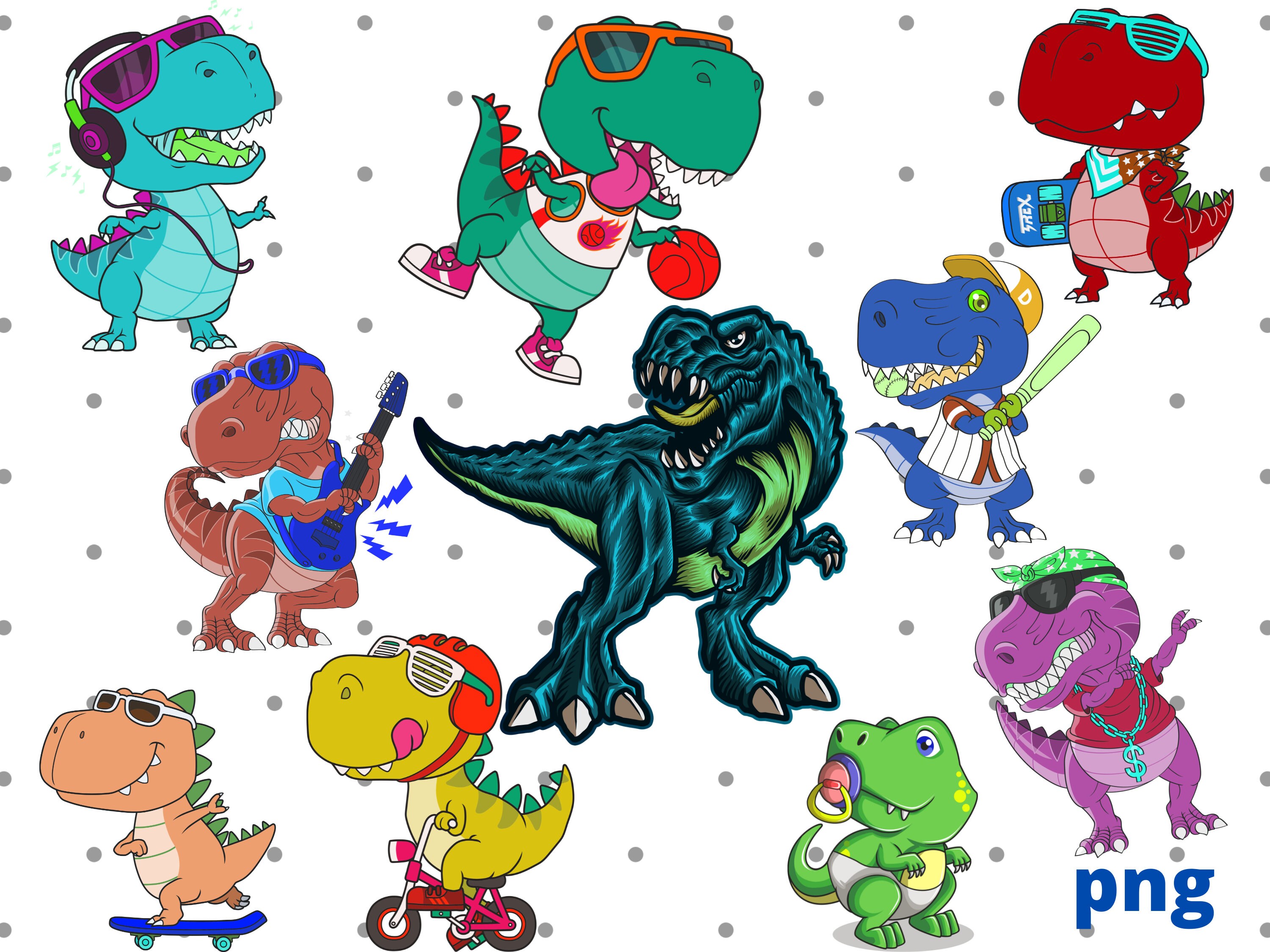 Dinosaur Clipart Set Dinosaur PNG Dinosaur Image Dinosaur - Etsy