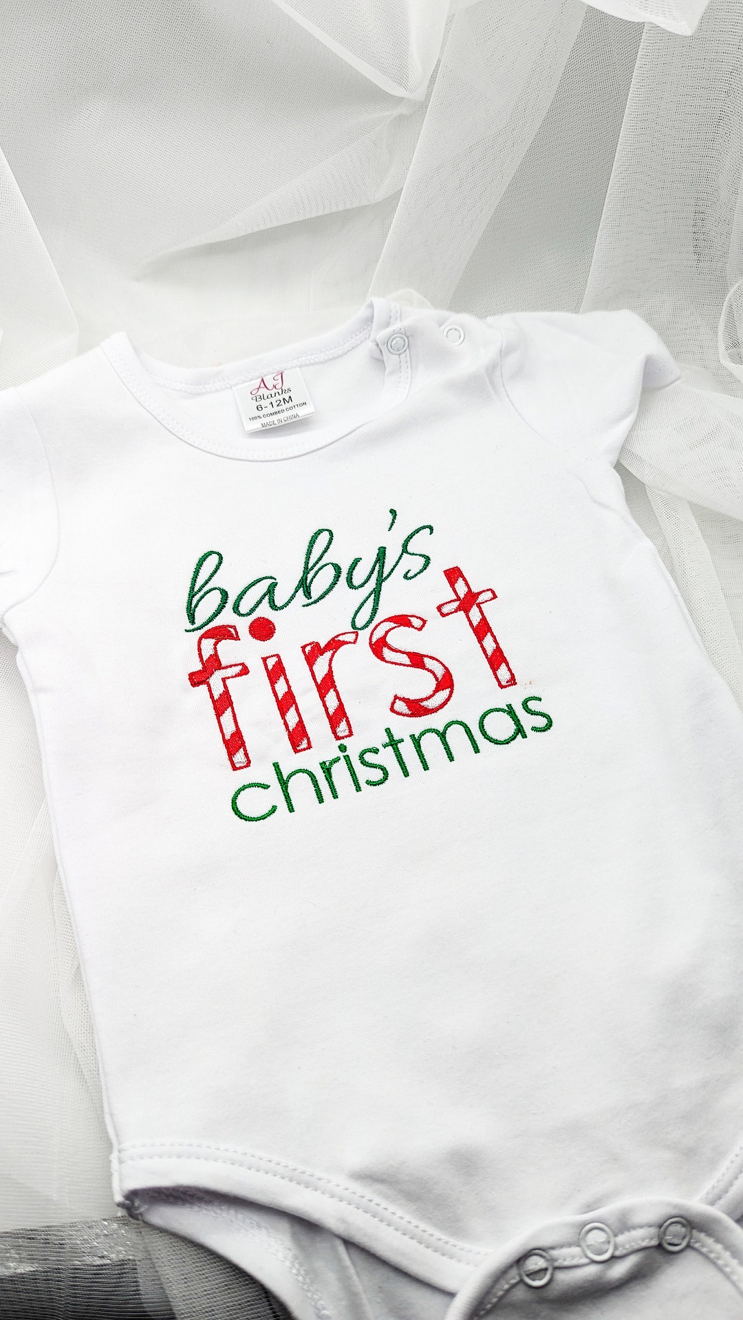 Cute and Festive Baby's First Christmas Bodysuit Capture - Etsy